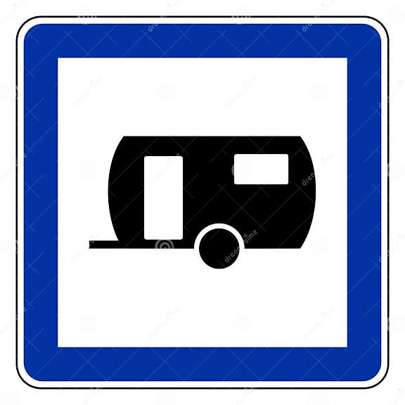 Trailer and road sign stock vector. Illustration of warning - 228486574