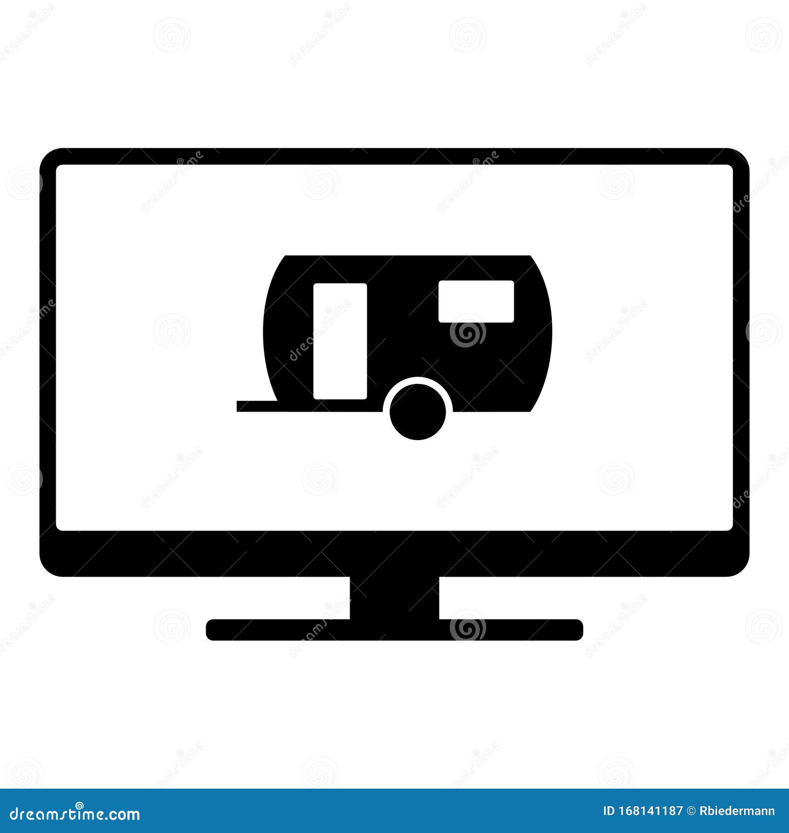 Trailer and screen stock vector. Illustration of camper - 168141187