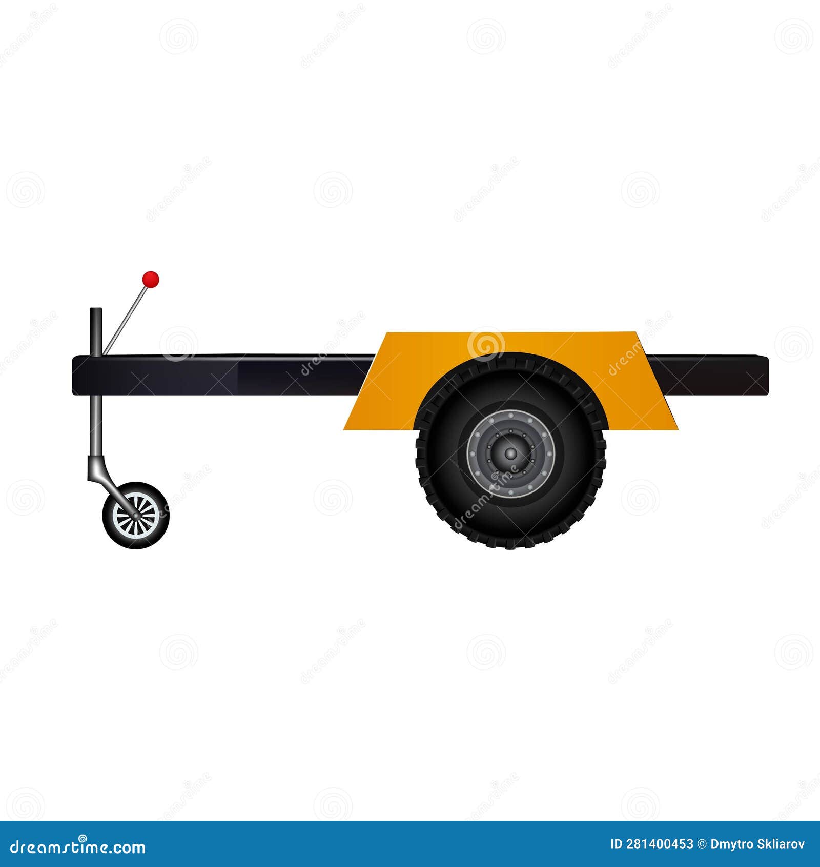 Trailer To the Car. Side View. Vector Graphics Stock Vector ...