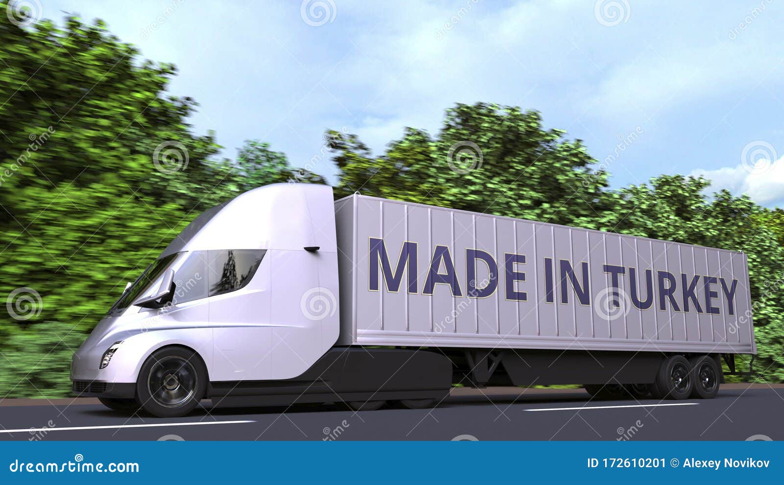 Trailer Truck with MADE in TURKEY Text on the Side. Turkish Import or ...