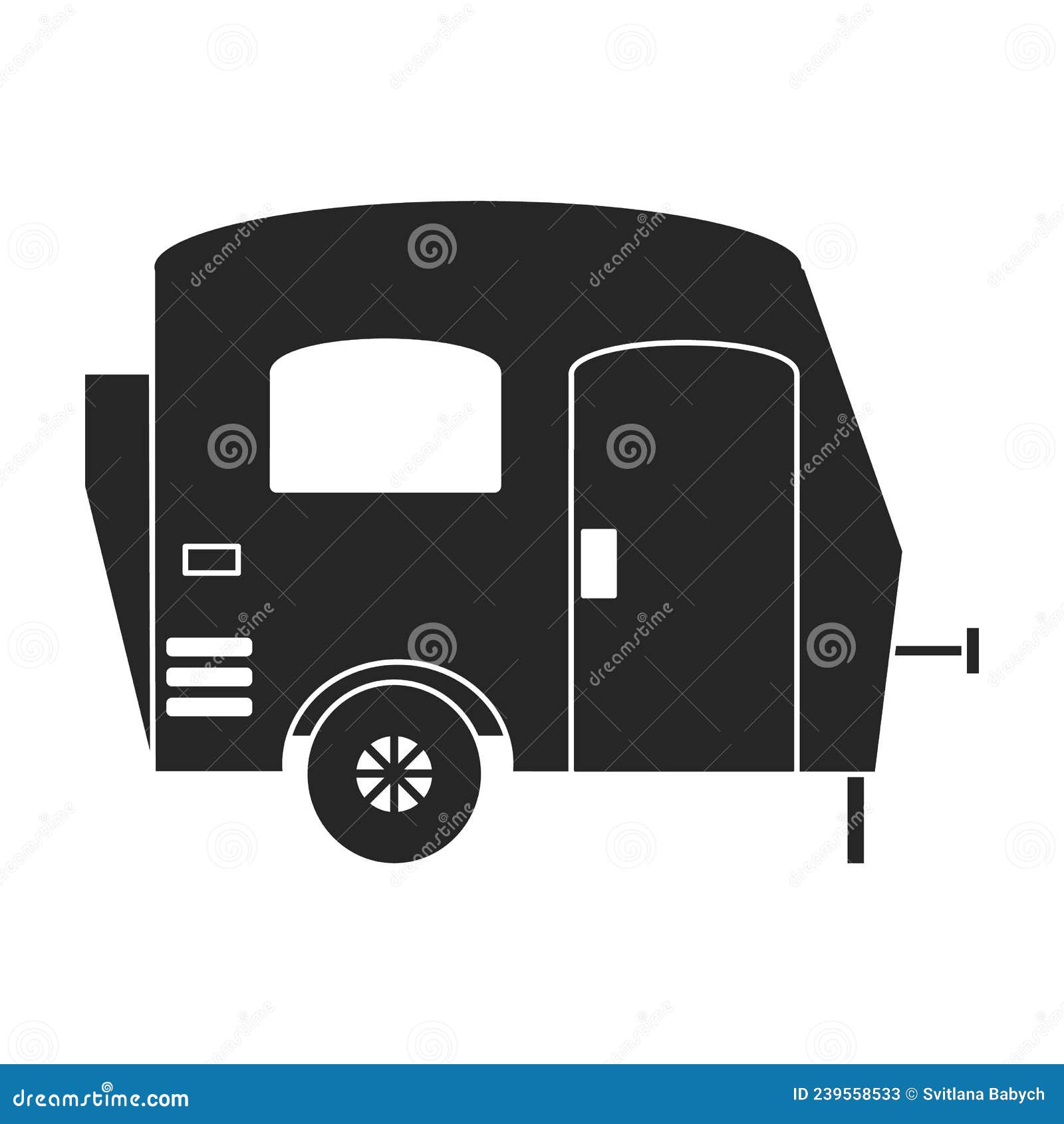 Trailer Vector Icon.Black Vector Icon Isolated on White Background ...