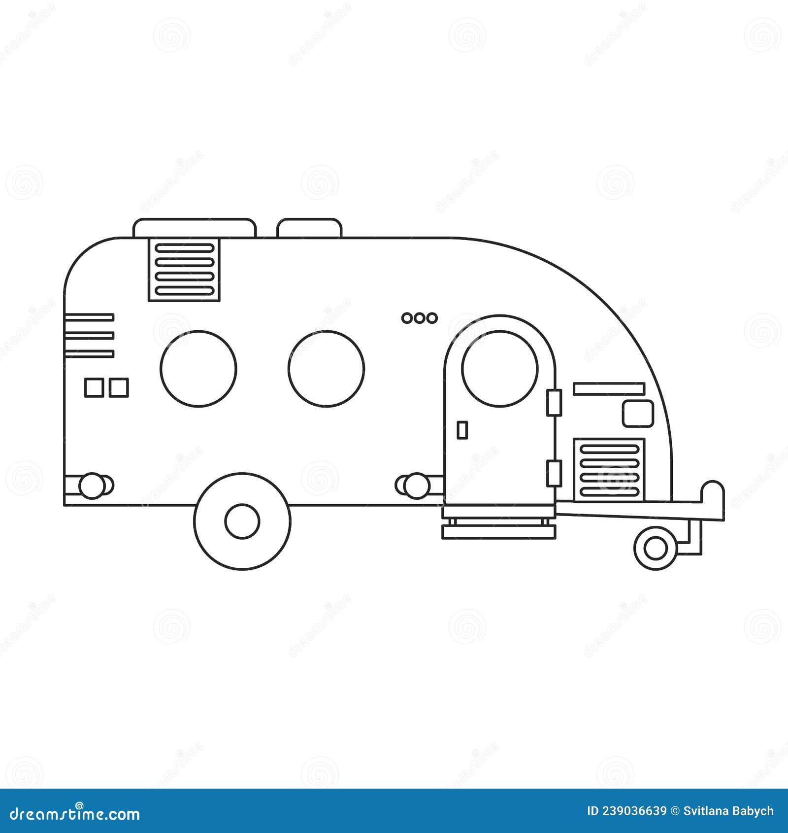 Trailer Vector Icon.Outline Vector Icon Isolated on White Background ...