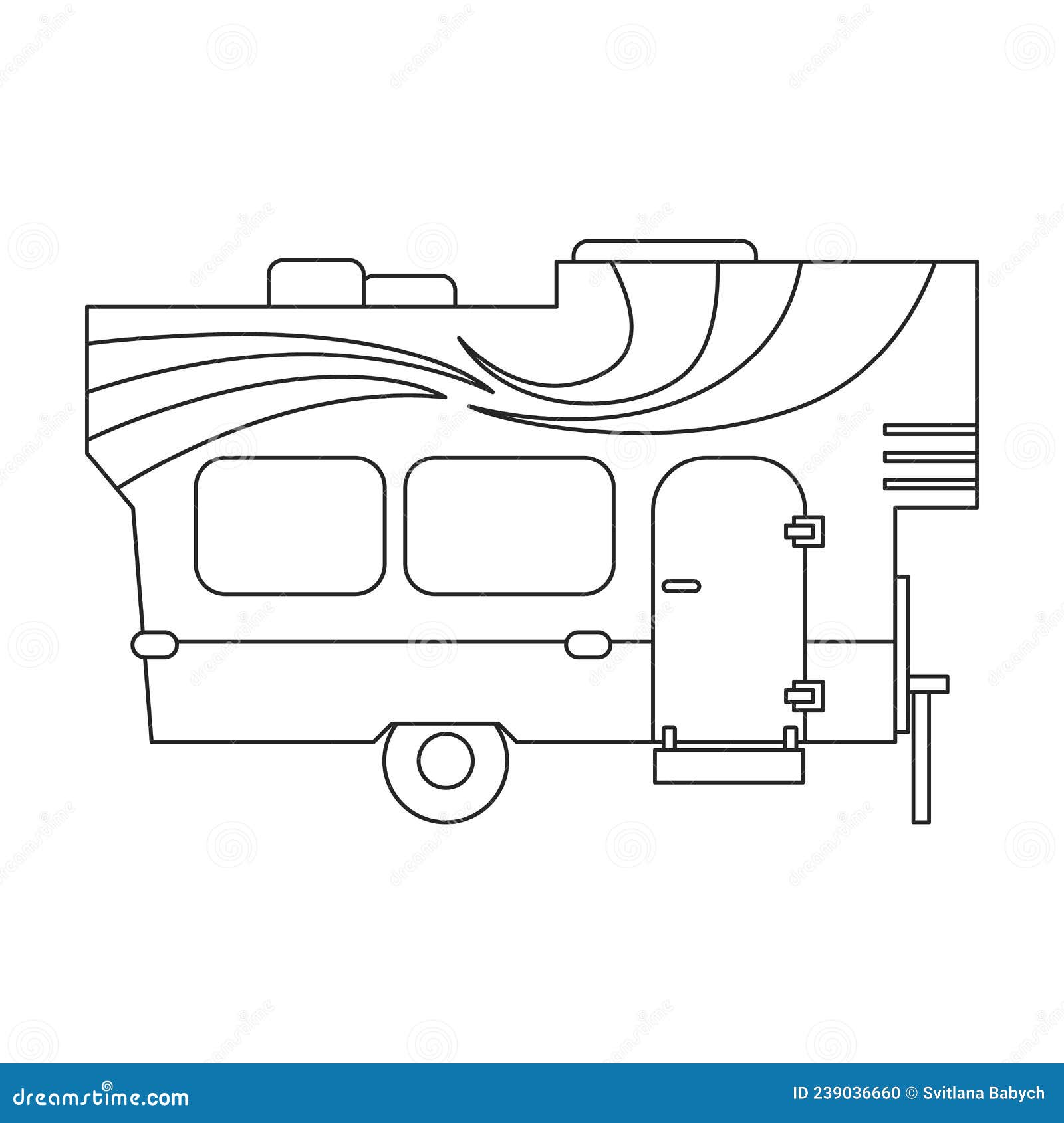 Trailer Vector Icon.Outline Vector Icon Isolated on White Background ...