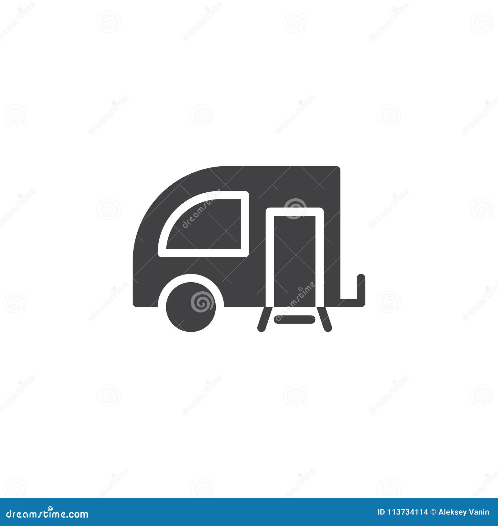 Trailer vector icon stock vector. Illustration of tourist - 113734114