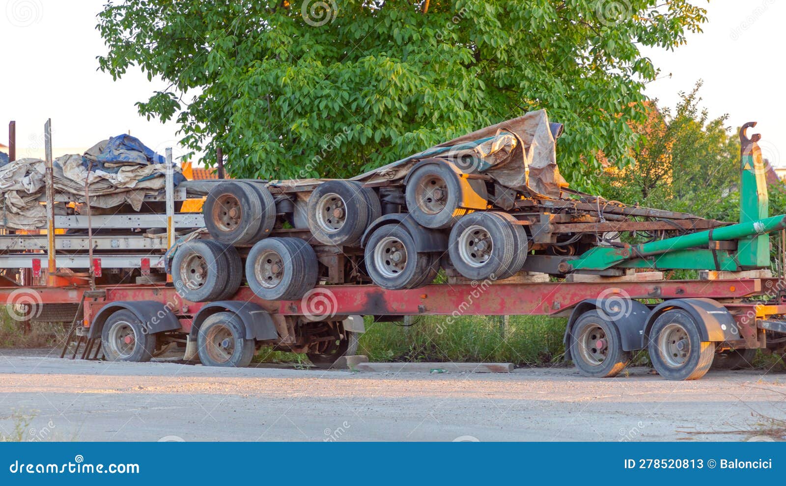 Trailers Lorry Stack editorial stock photo. Image of transport - 278520813