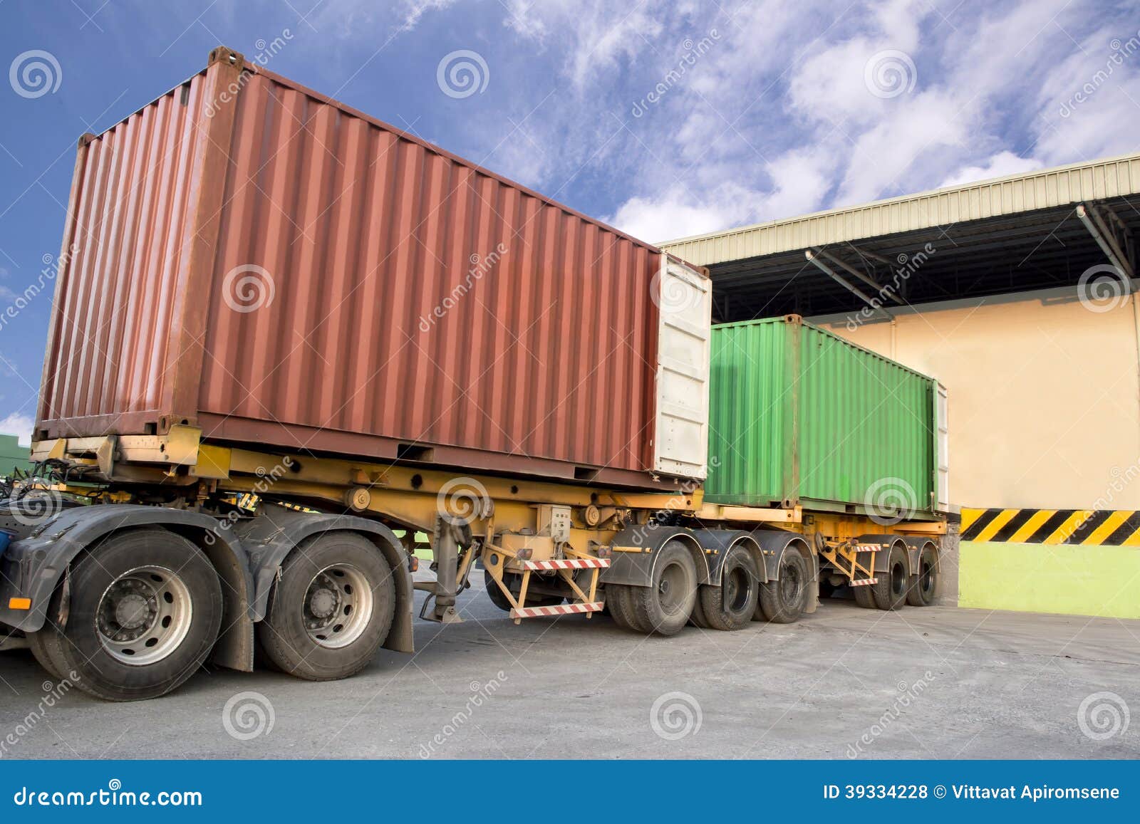 Trailers Parking at Warehouse To Load Products Stock Photo - Image of ...