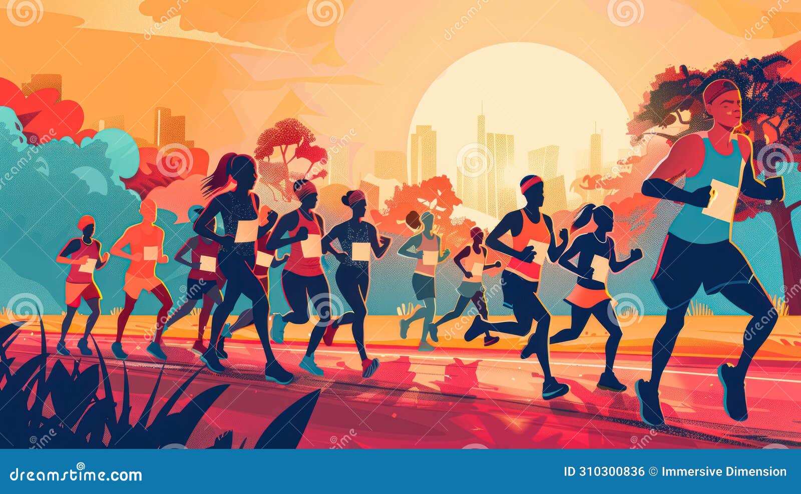 Trailing and Marathon Event Illustration Concept Stock Illustration ...
