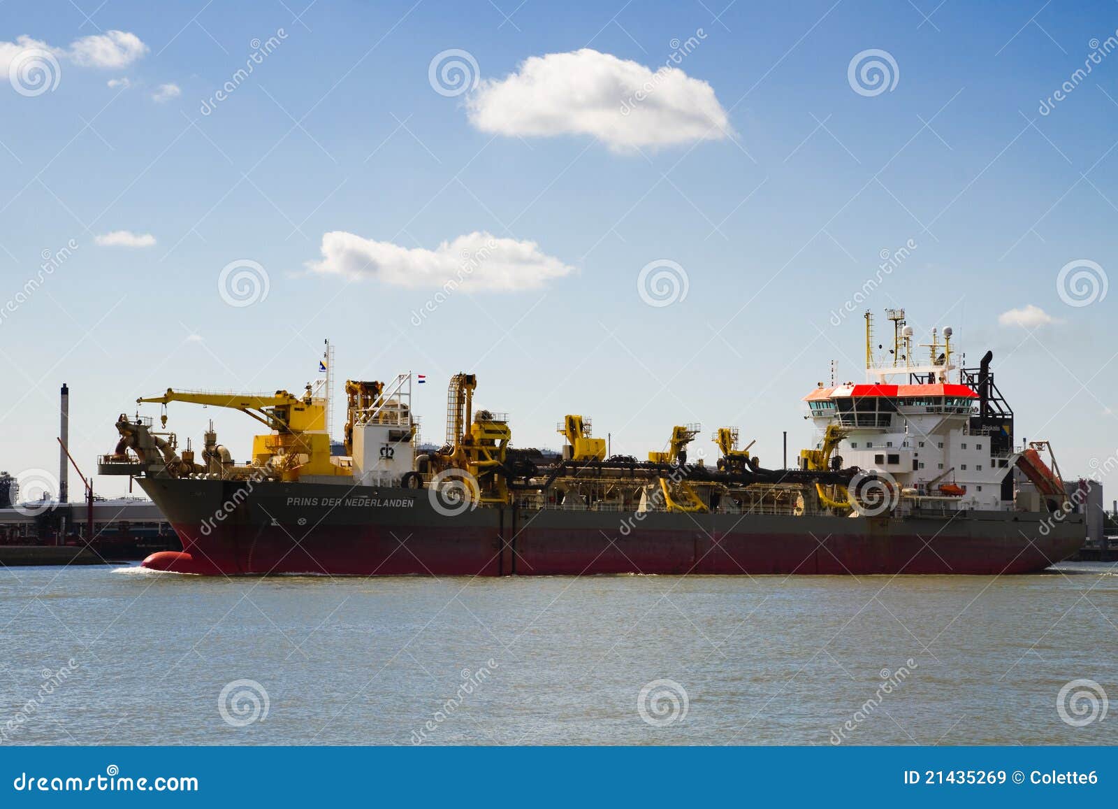 Trailing Suction Hopper Dredger Ship Unloading At North Sea Near ...