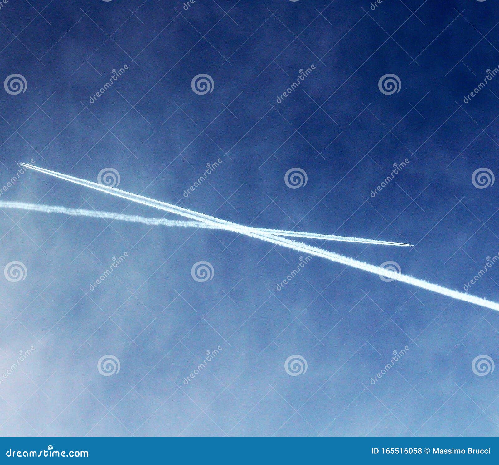 Two Airplanes In The Sky Crossing Paths At Different Flight Travel ...