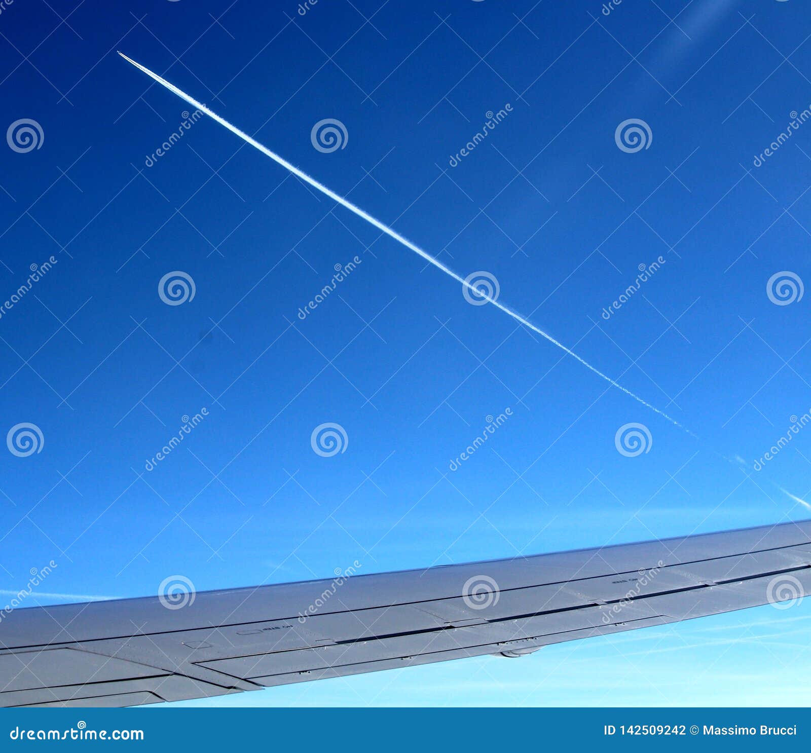 Trails of Airplanes in Flight Stock Photo - Image of governors ...
