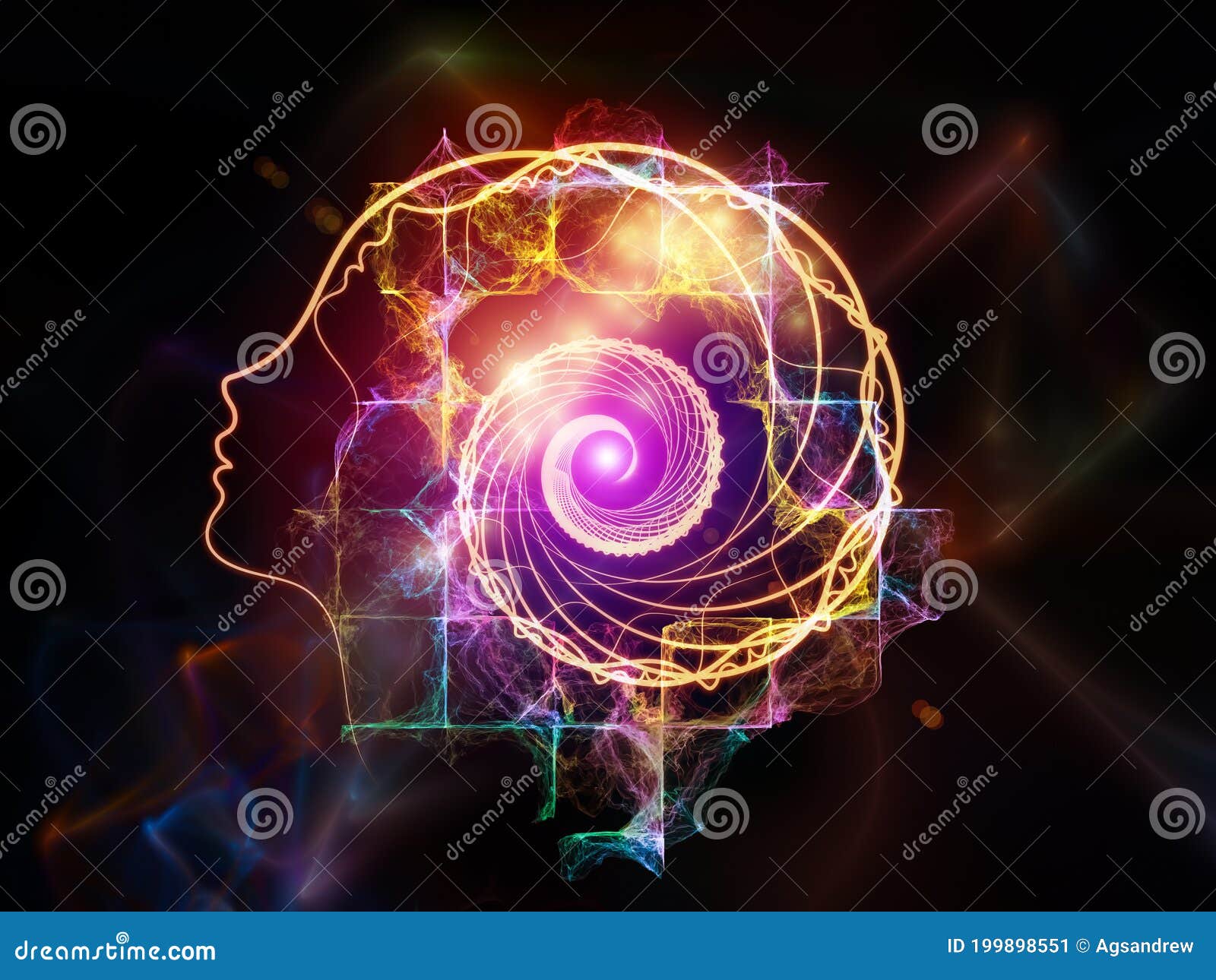 Trails of Future Minds stock illustration. Illustration of face - 199898551