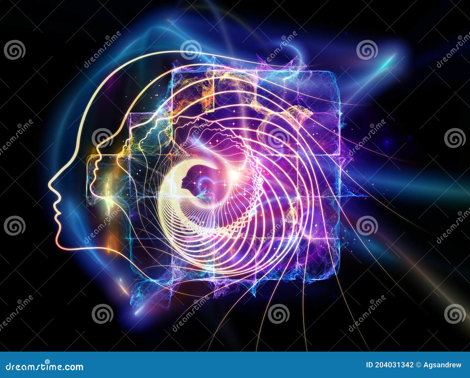 Trails of Future Minds stock illustration. Illustration of glow - 204031342