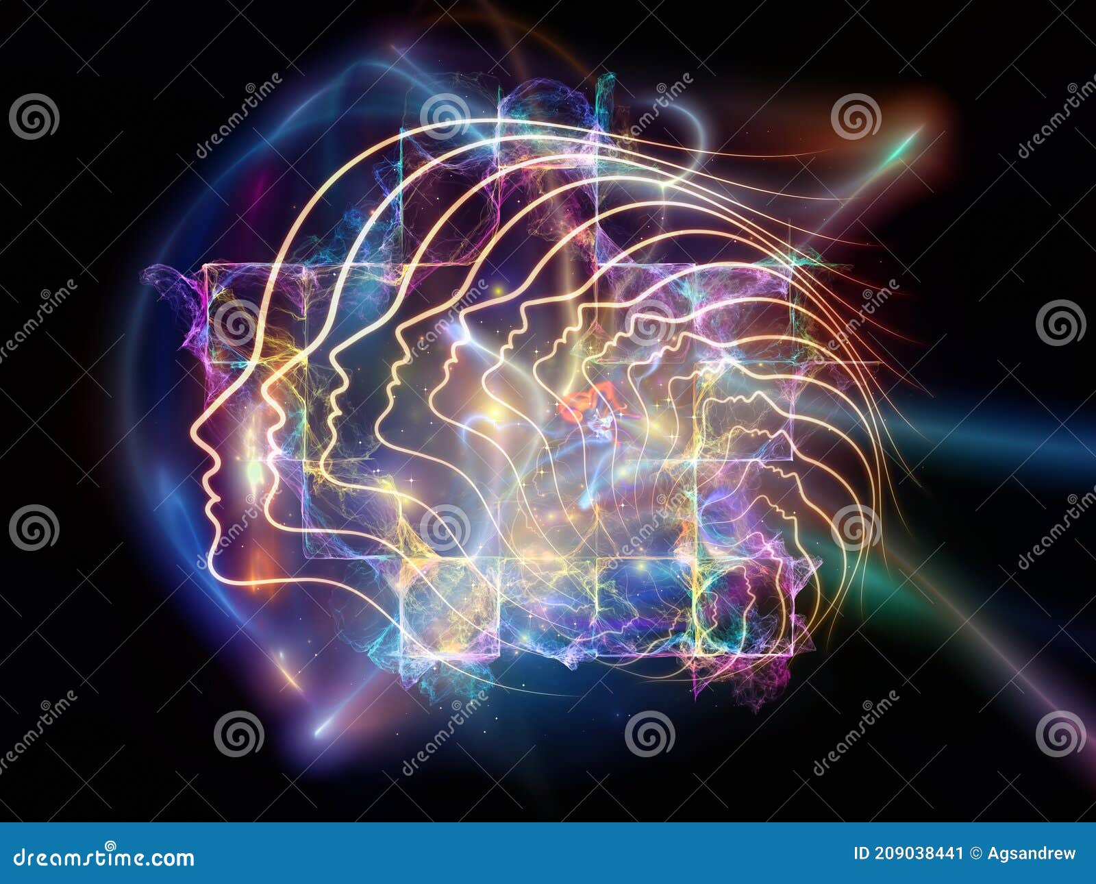 Trails of Future Minds stock illustration. Illustration of radiate ...