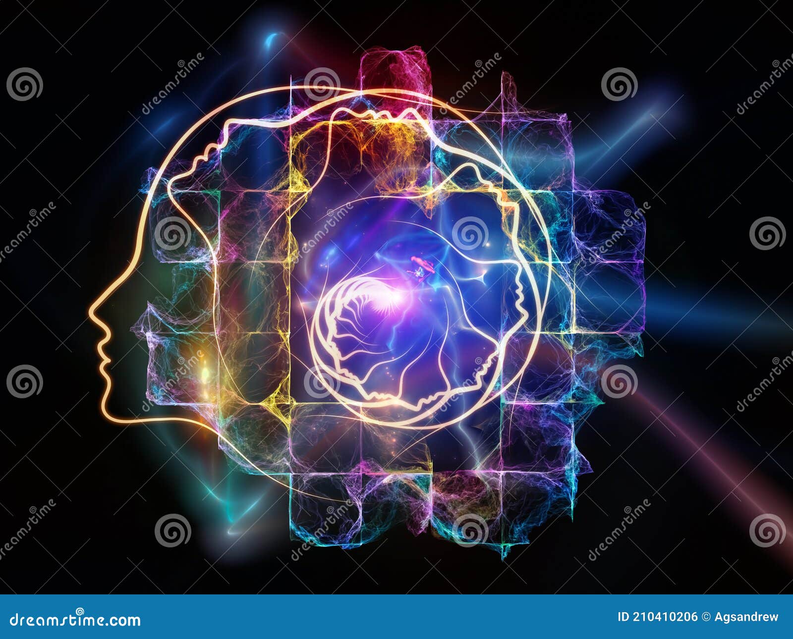 Trails of Future Minds stock illustration. Illustration of radiate ...