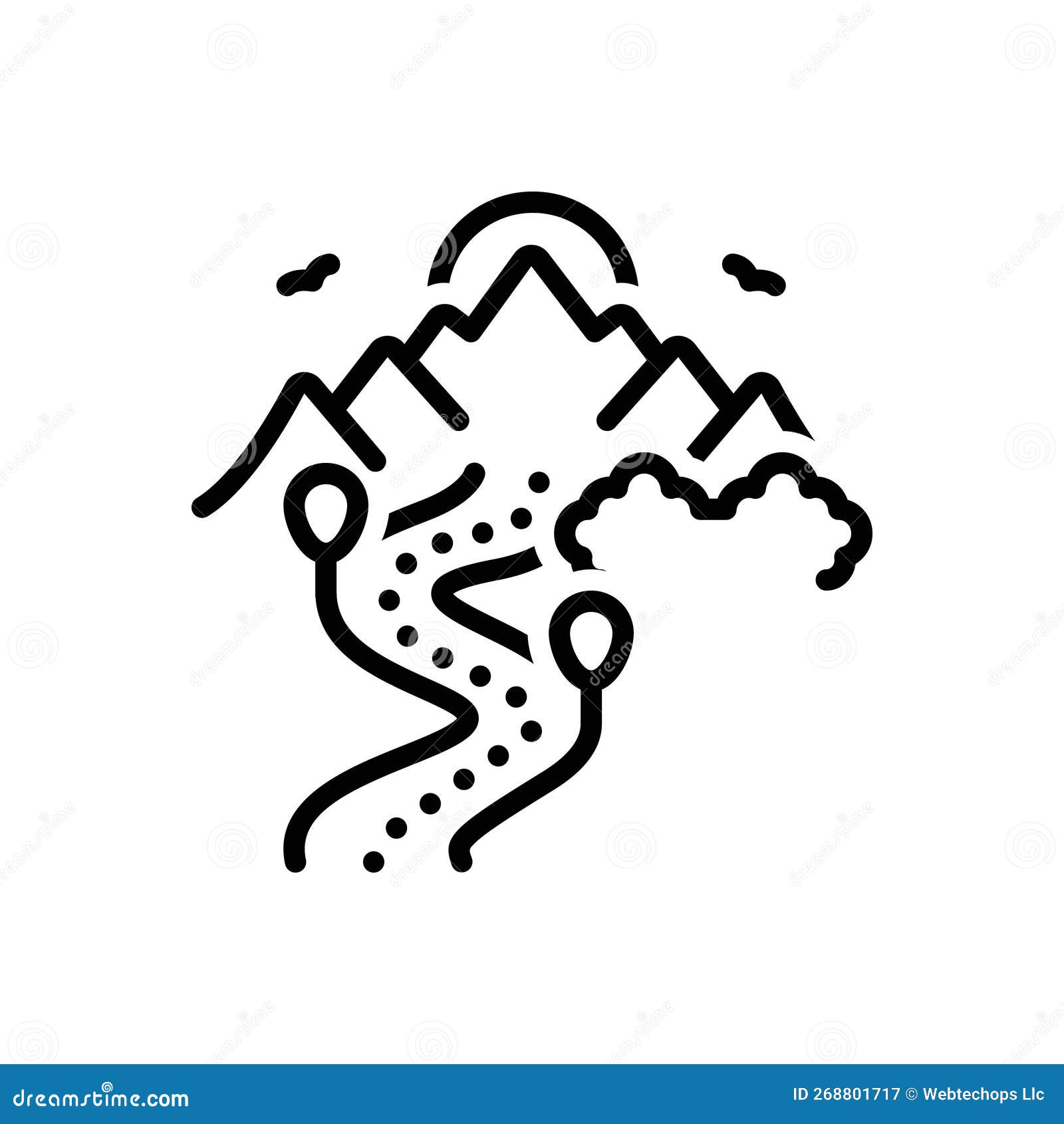 Black Line Icon for Trails, Footpath and Travel Stock Vector ...