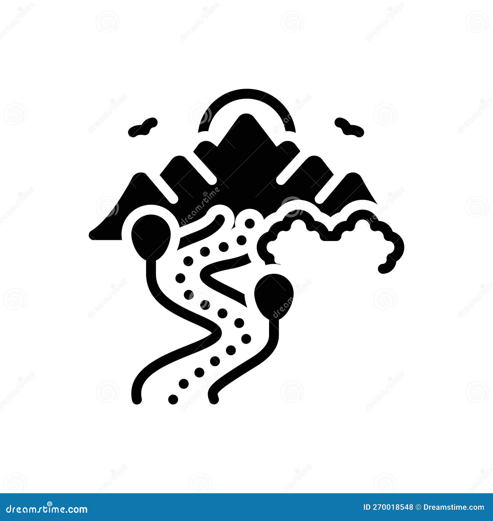 Black Solid Icon for Trails, Footpath and Downhill Stock Vector ...