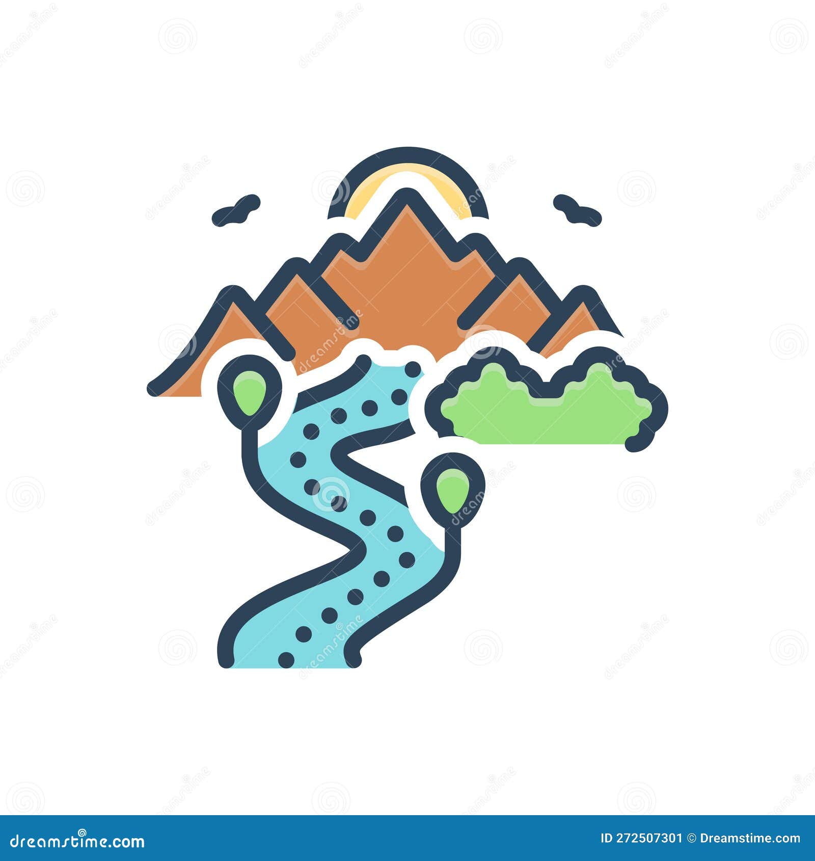 Color Illustration Icon for Trails, Footpath and Forest Stock Vector ...