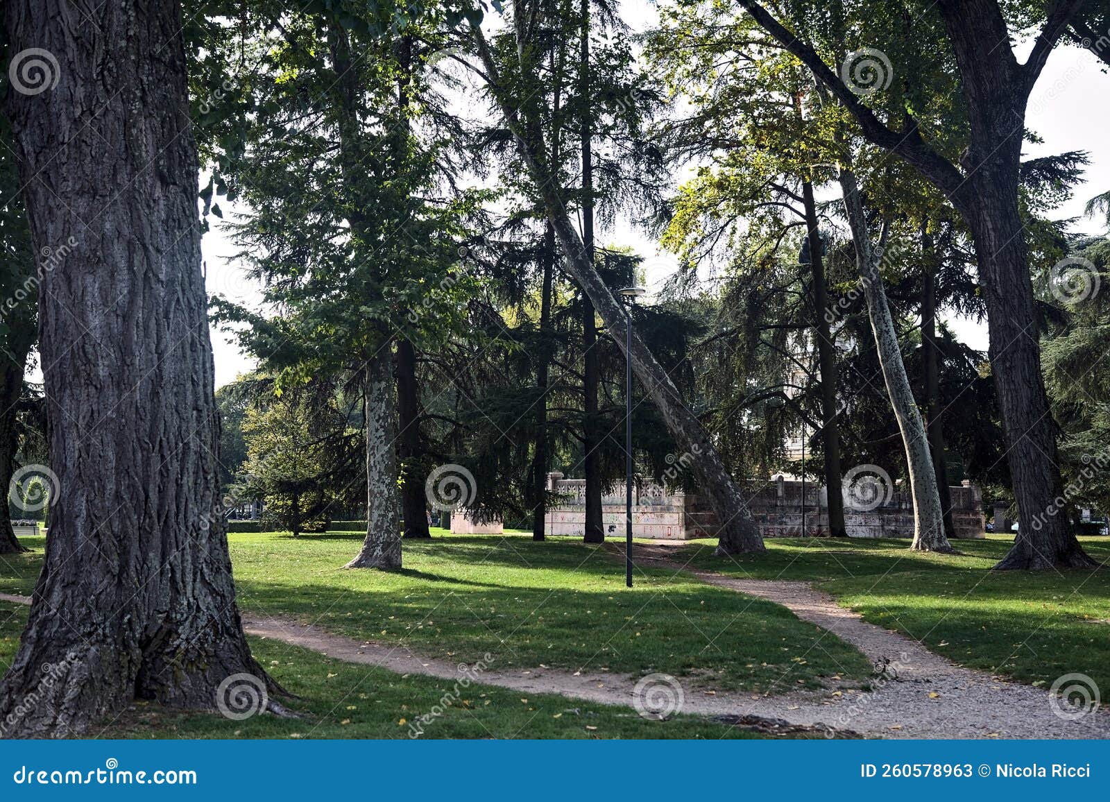 Trails in a Public Park in an Italian Town Stock Image - Image of ...