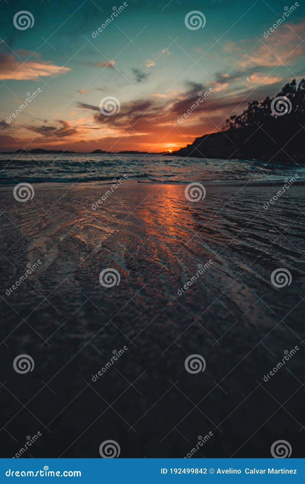 Trails in the Sand of the Beach Tinted in Orange Stock Photo - Image of ...