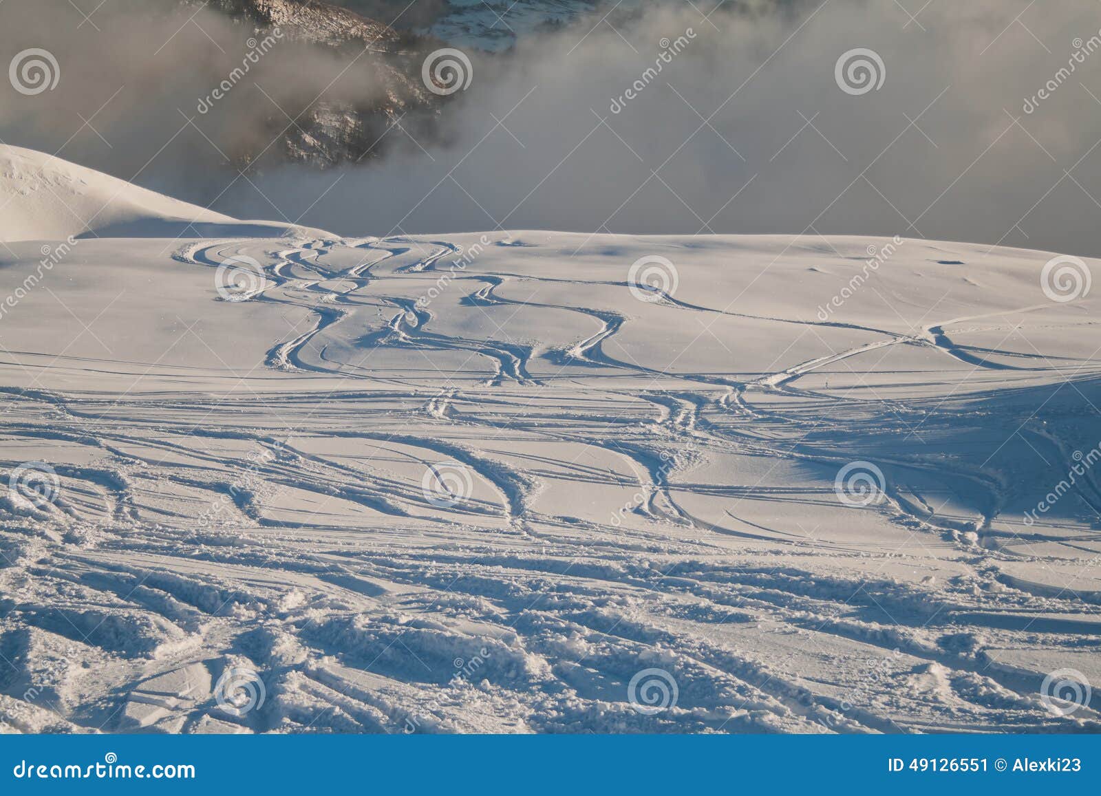 Trails stock image. Image of trail, snow, skiing, winter - 49126551