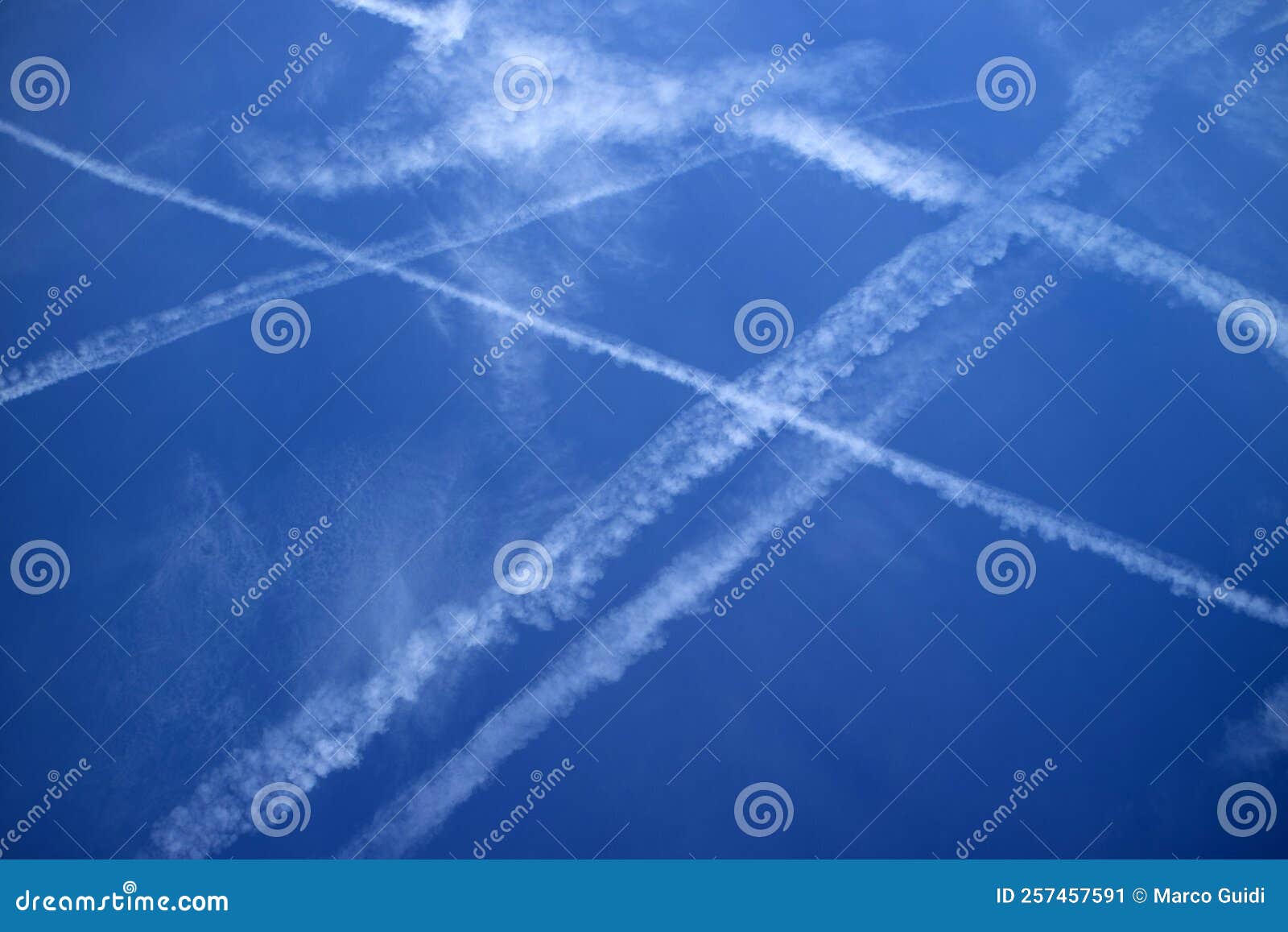The Trails in the Sky that Leave the Planes in Flight Stock Image ...