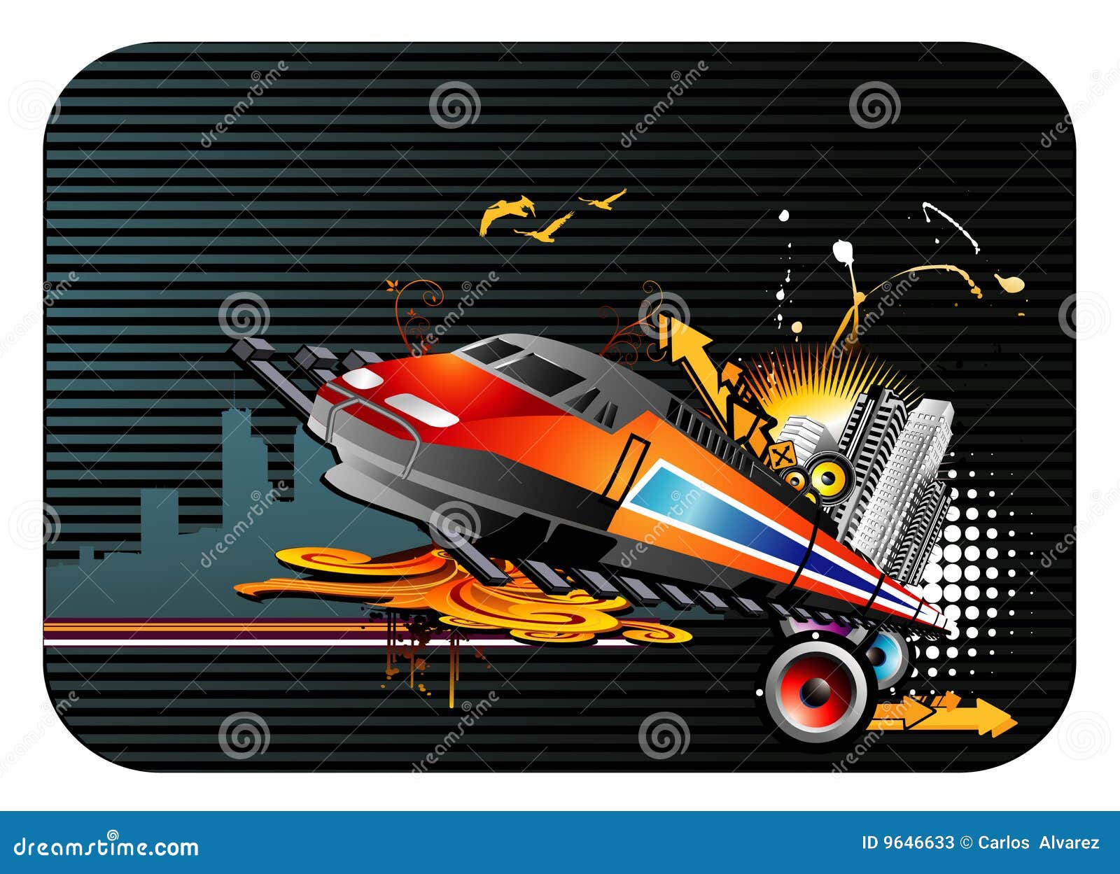 Train abstract vector stock vector. Illustration of transportation ...