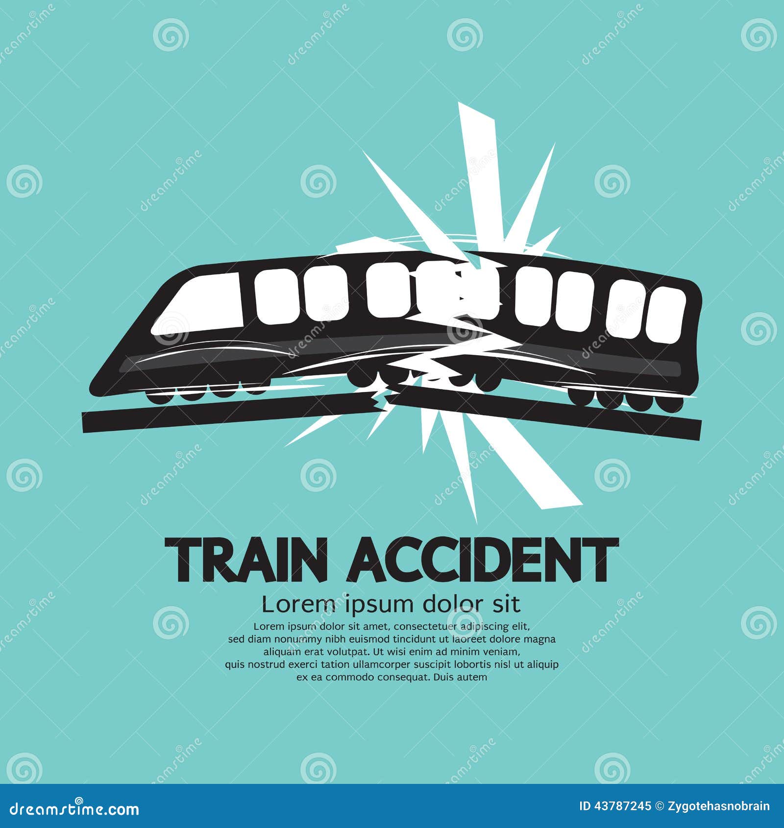 Train Accident stock vector. Illustration of sign, rail - 43787245