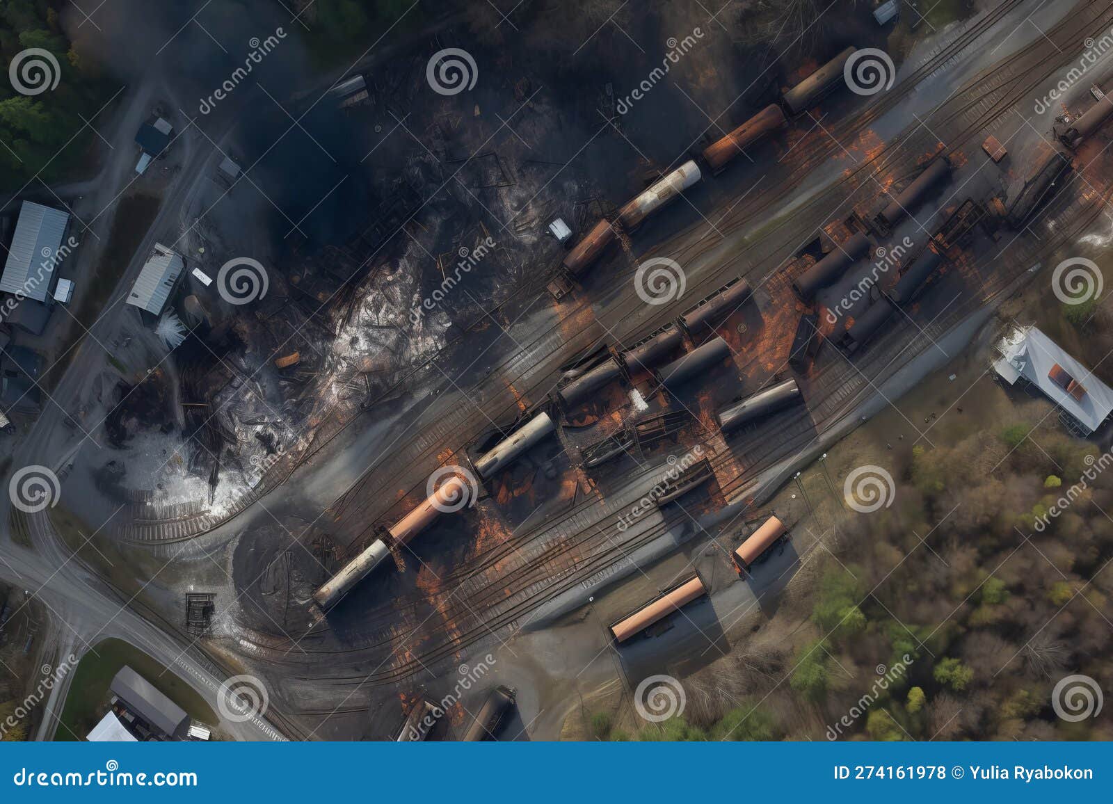 Train Accident, Vintage Illustration Cartoon Vector | CartoonDealer.com ...