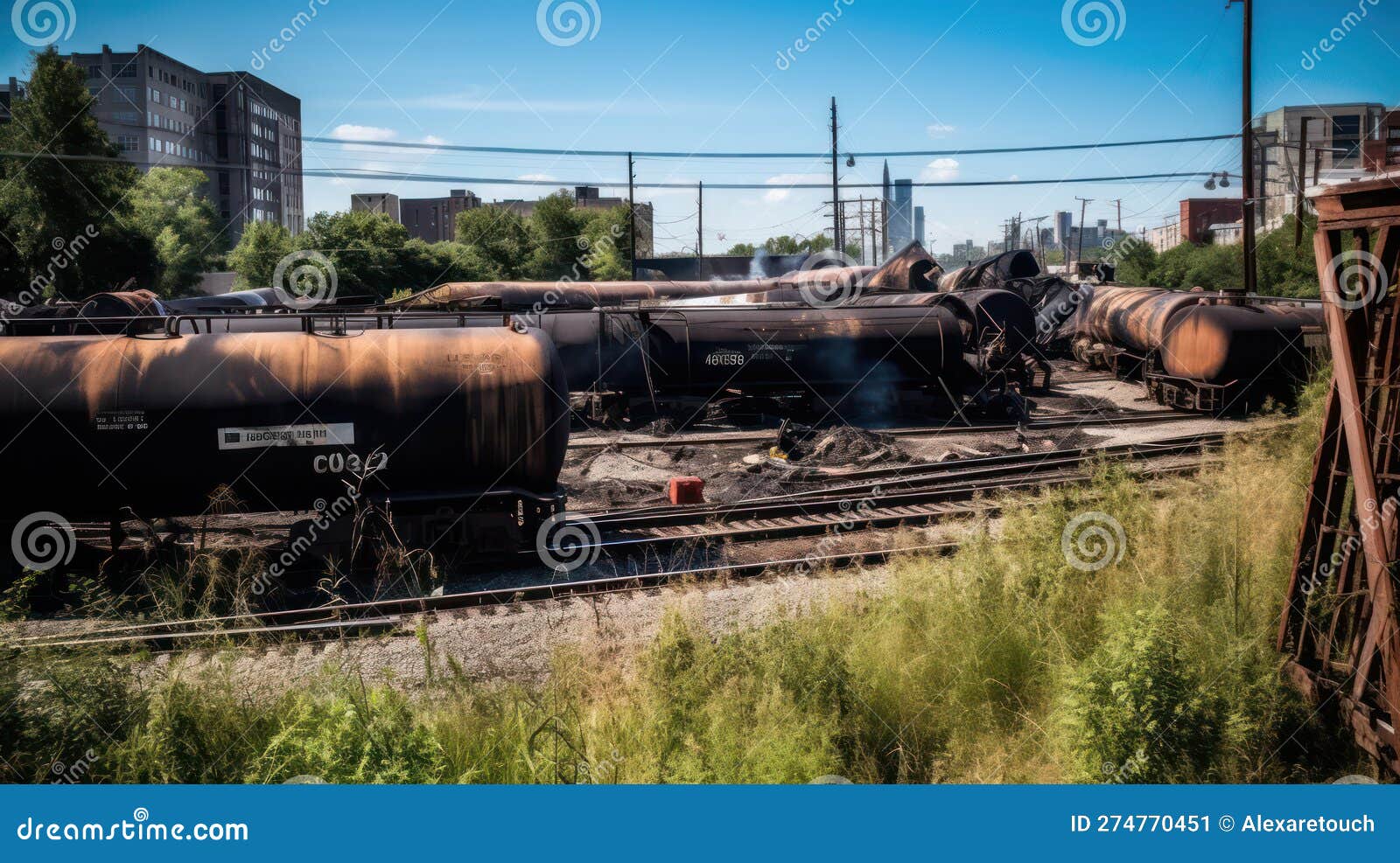 Train Accident. Train Derailment Stock Illustration - Illustration of ...