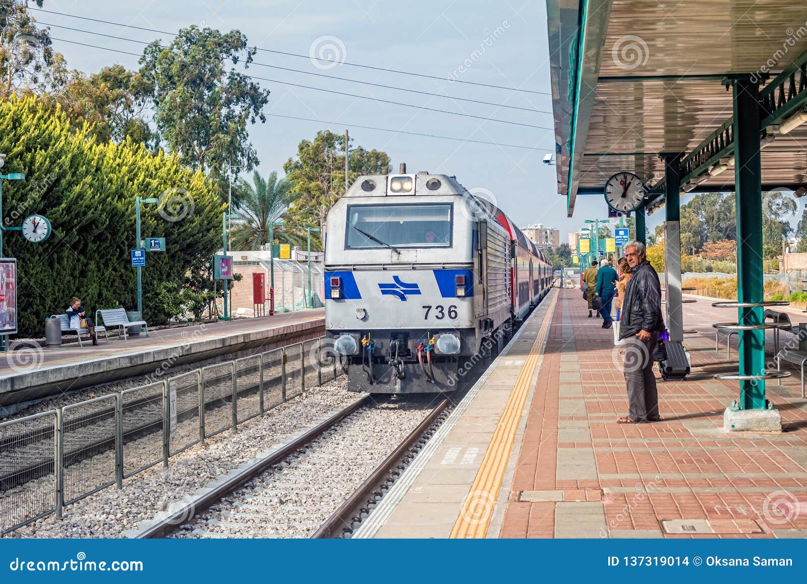 Train on the Acre Train Station Editorial Stock Image - Image of ...