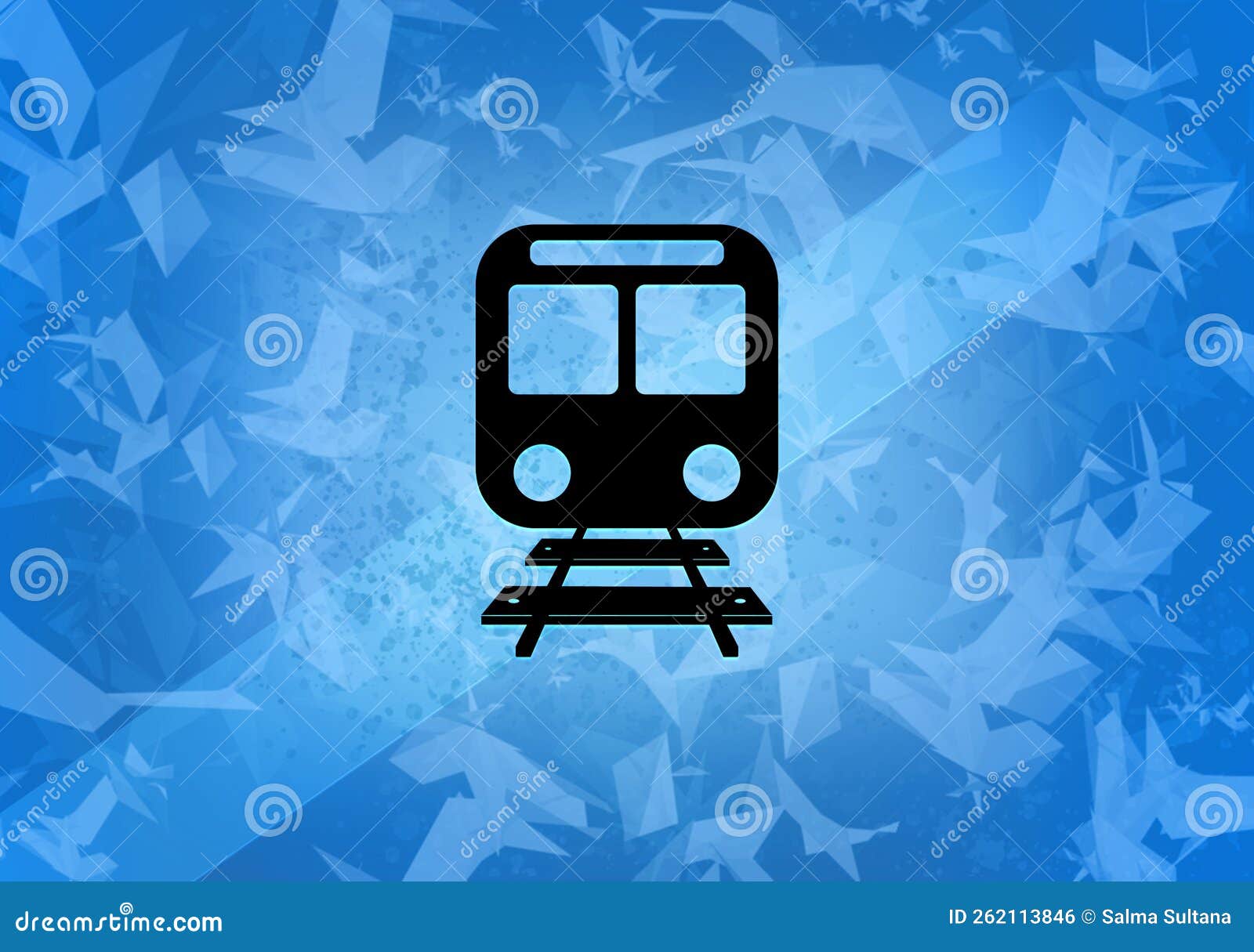 Train Aesthetic Abstract Icon on Blue Background Stock Photo - Image of ...