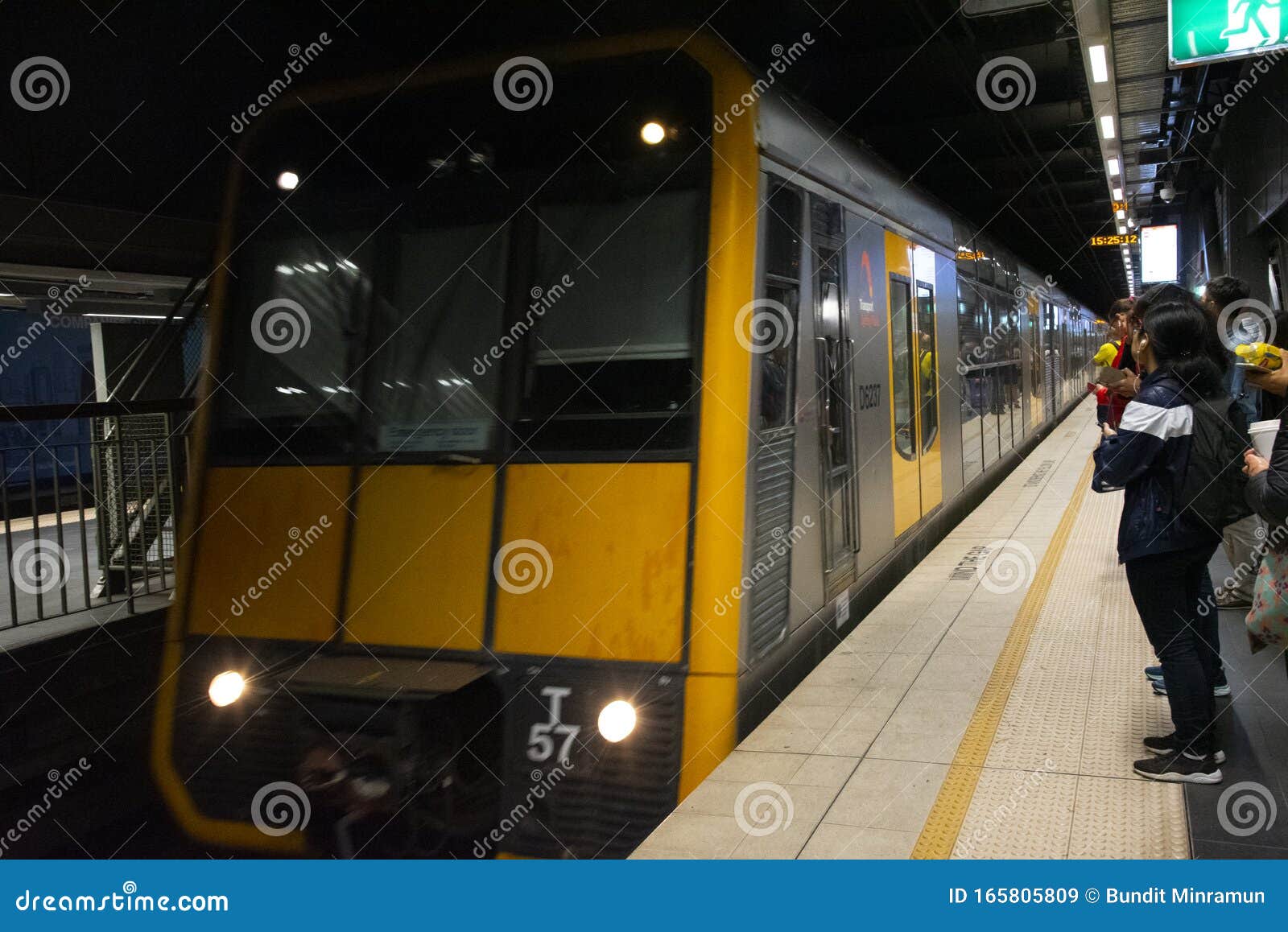 The Train Approaching into a Platform at Underground Sydney Town Hall ...