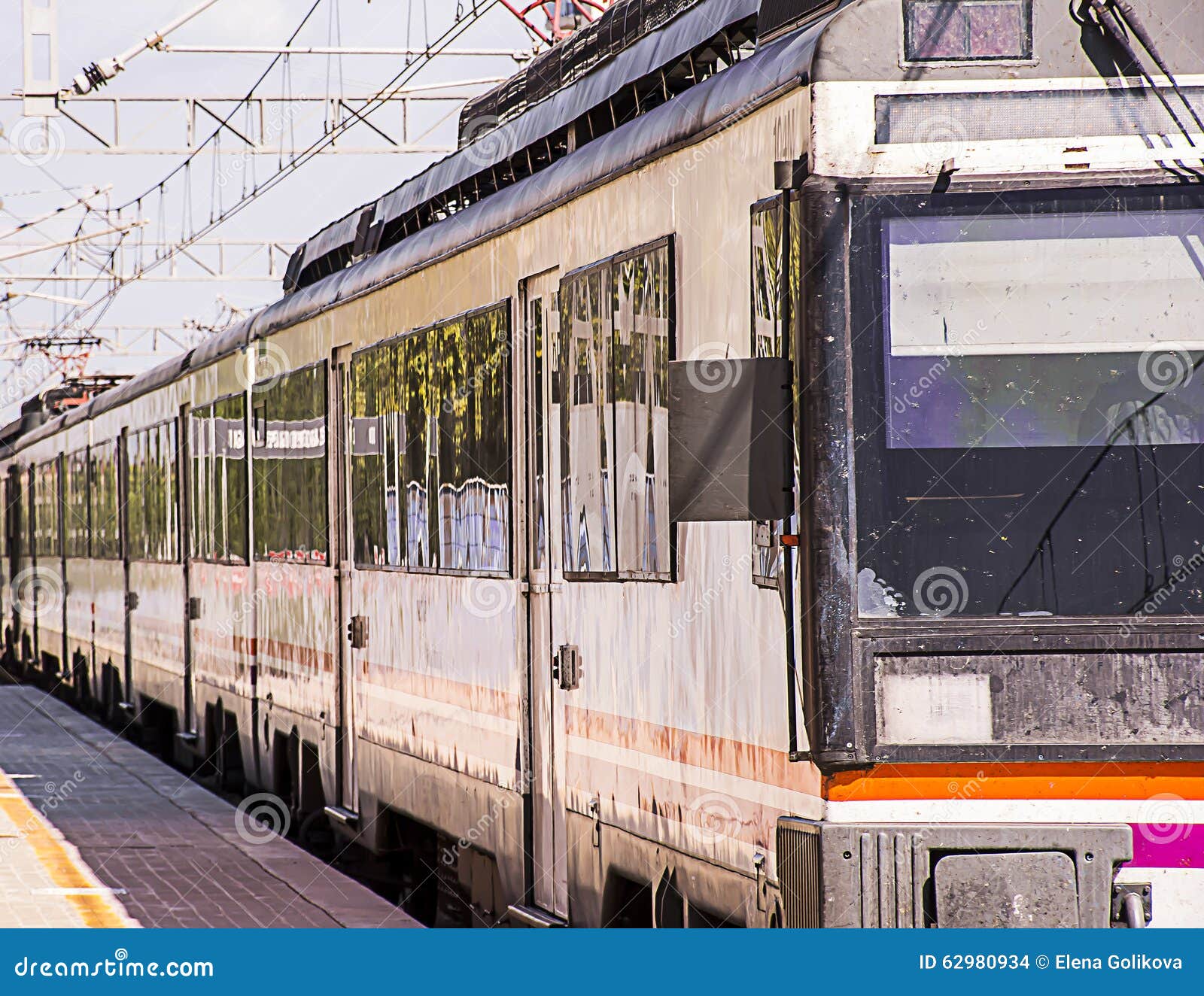 The Train Arrived at the Platform Stock Photo - Image of metallic ...