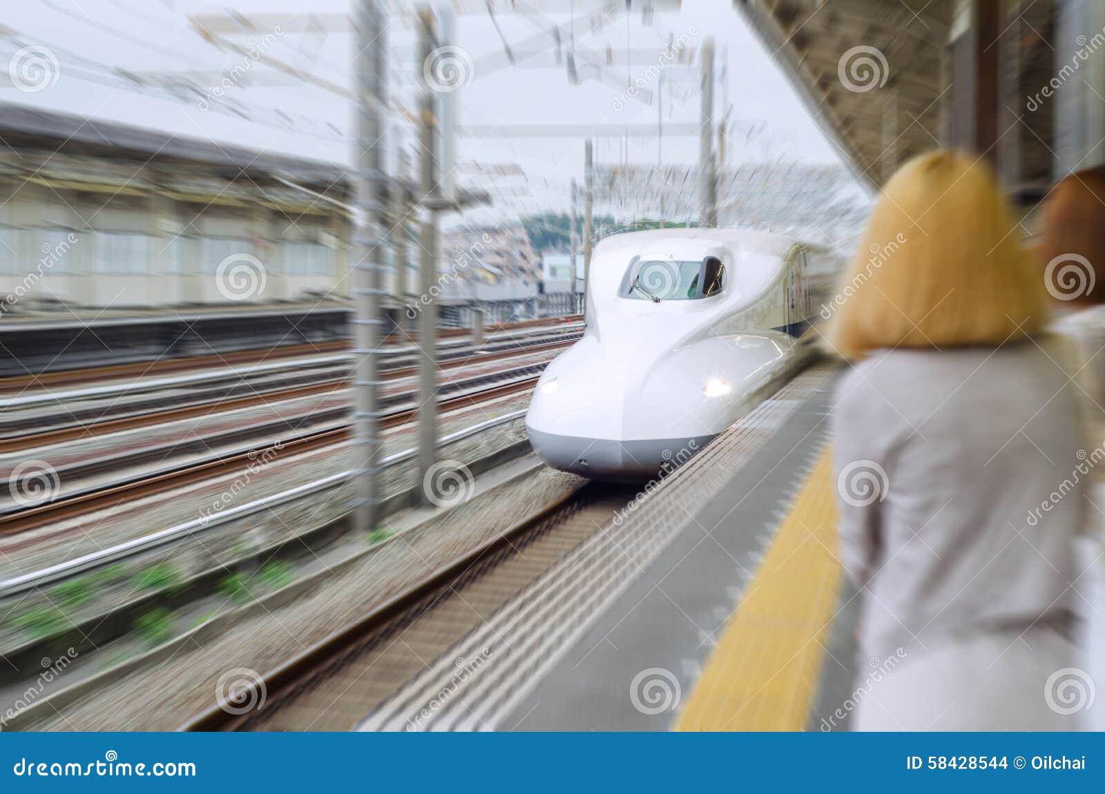 Train arrived the station stock photo. Image of speed - 58428544