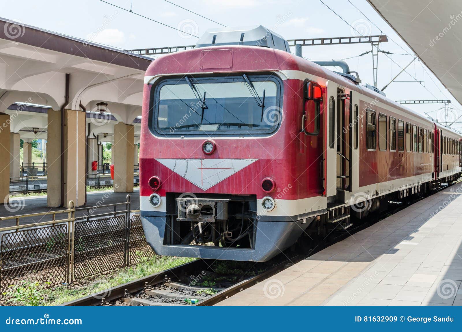 Train arrived in station stock image. Image of railway - 81632909