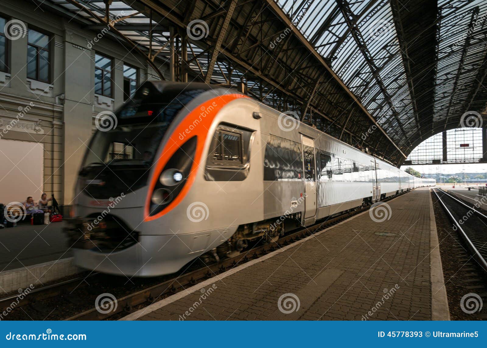 Train arriving to station stock image. Image of train - 45778393