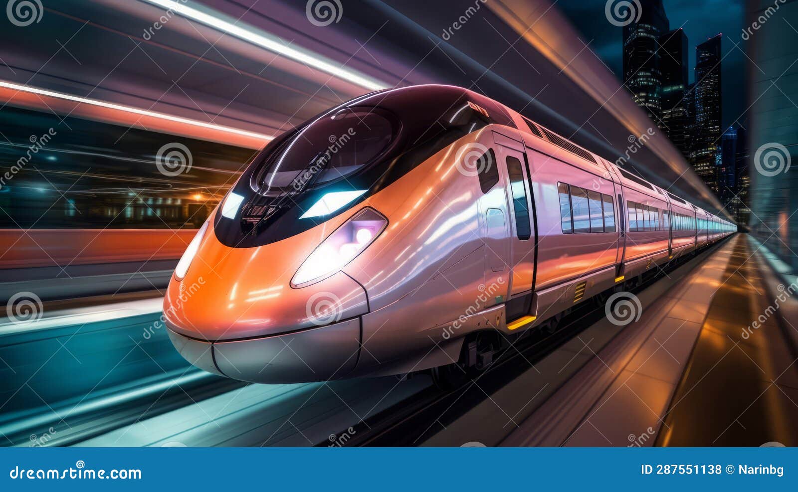 Train of a Beautiful Transportation with Futuristic Design. AI ...