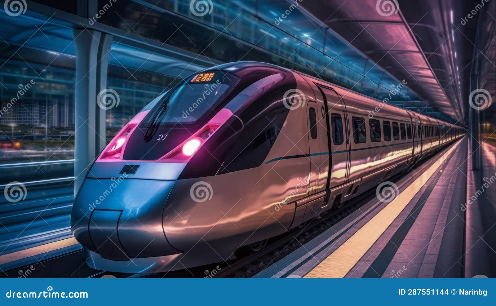 Train of a Beautiful Transportation with Futuristic Design. AI ...