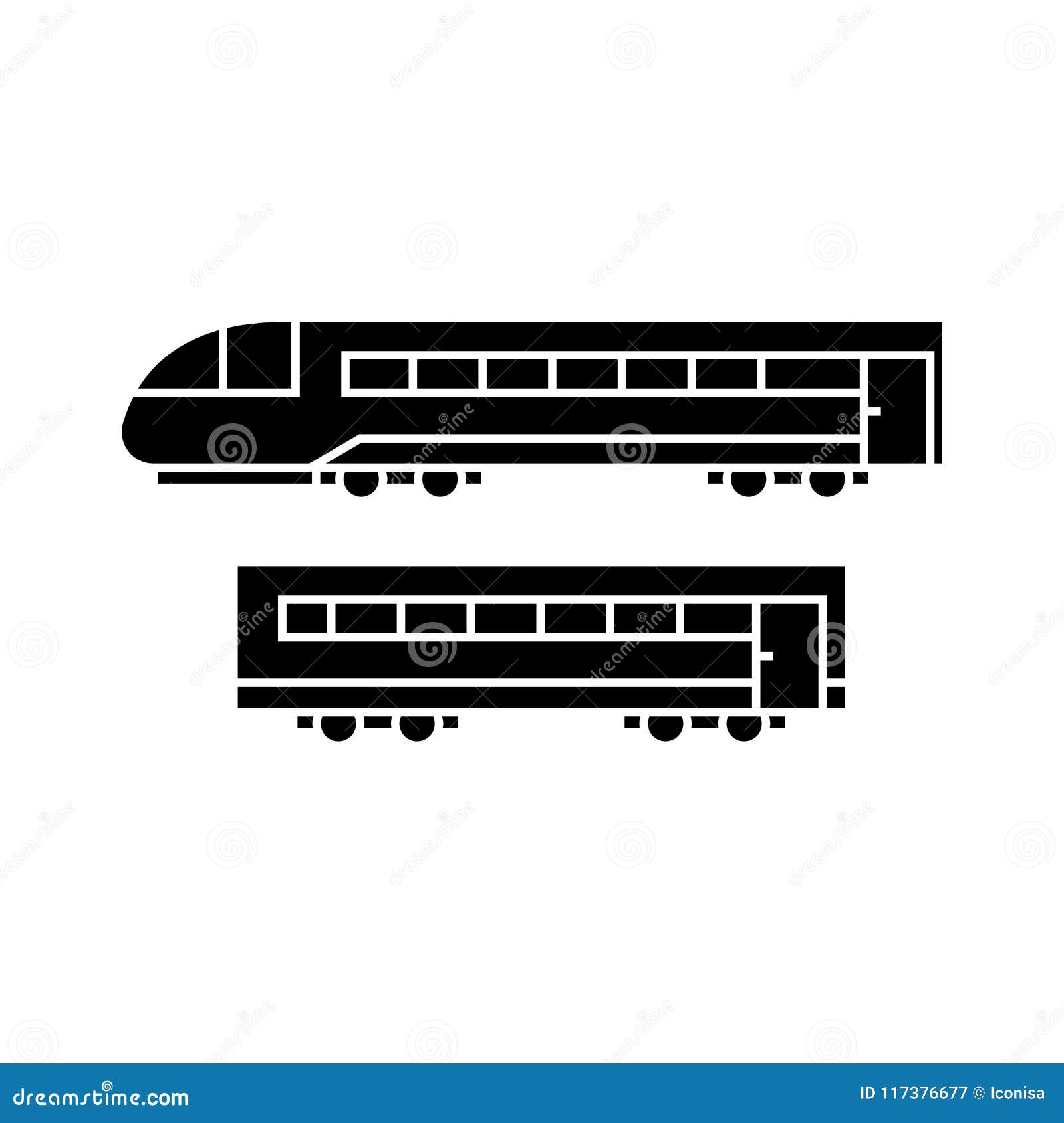 Train Black Icon Concept. Train Vector Sign, Symbol, Illustration ...
