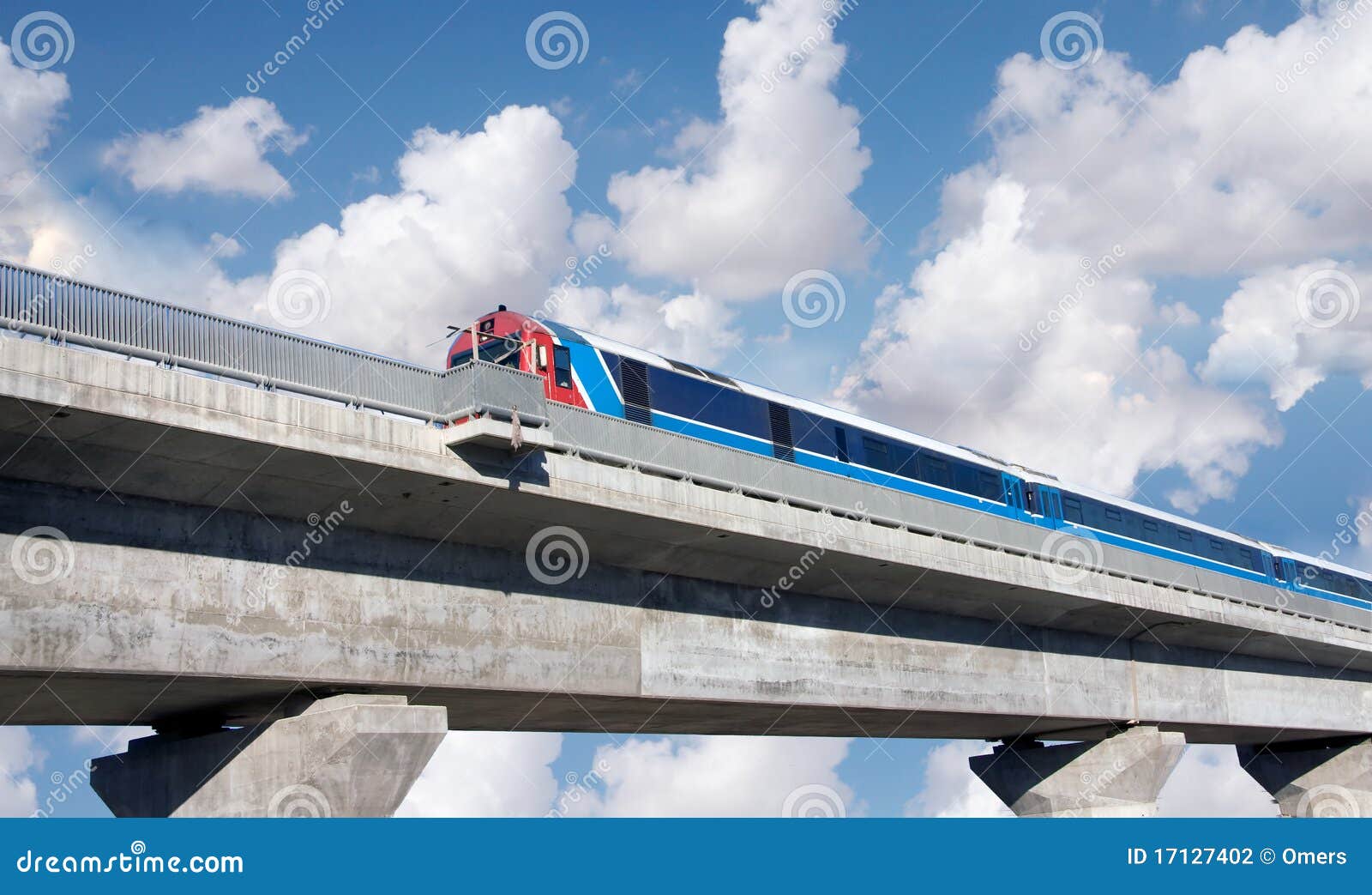 Train on bridge stock photo. Image of buildings, iron - 17127402
