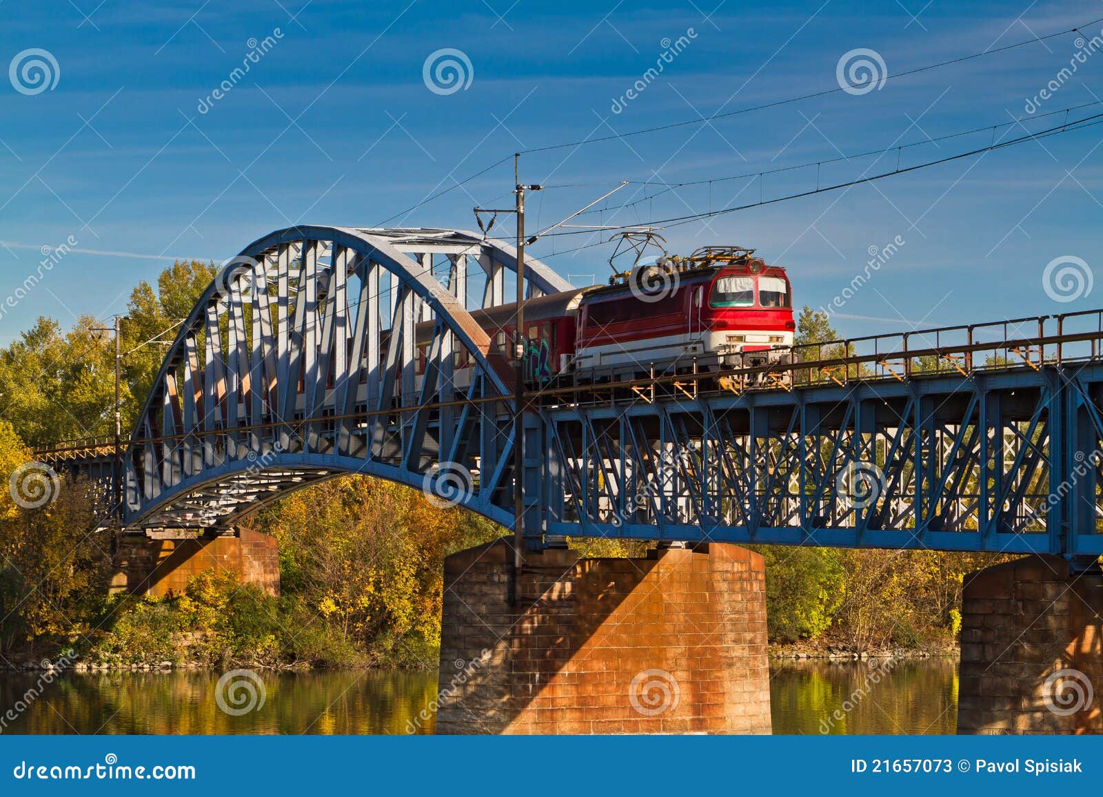Train on the bridge stock image. Image of europe, bridge - 21657073