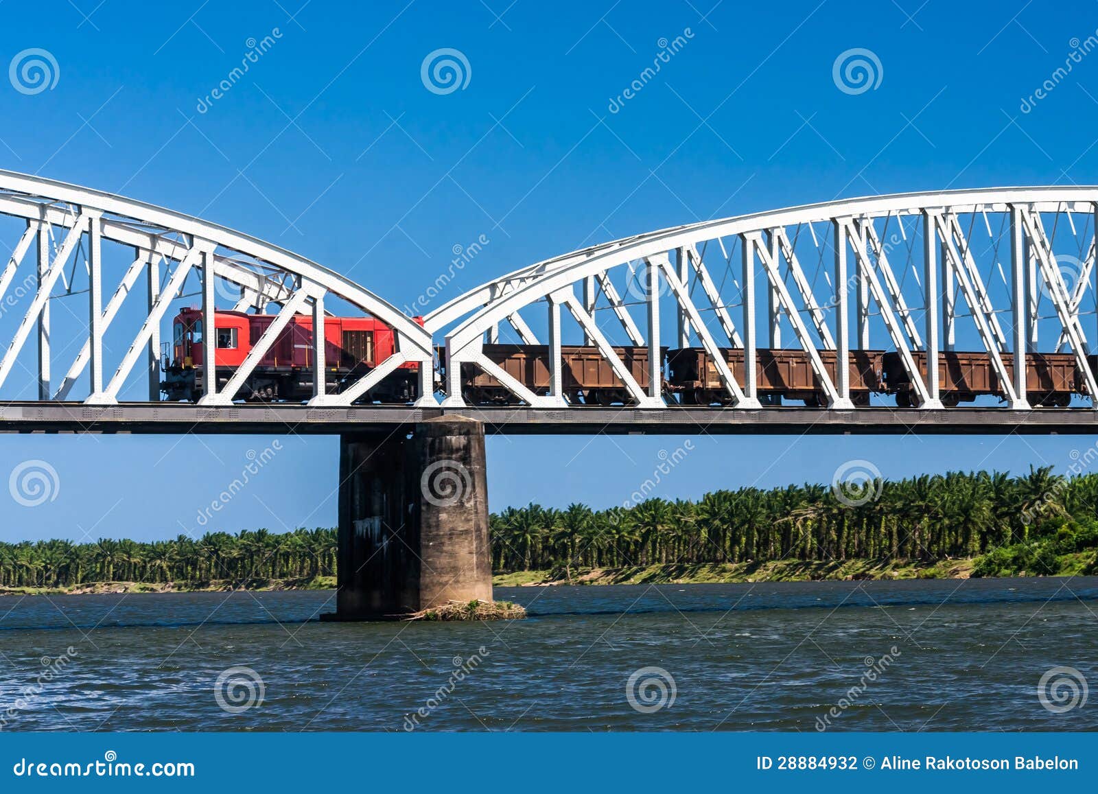 Train on the bridge stock photo. Image of architecture - 28884932