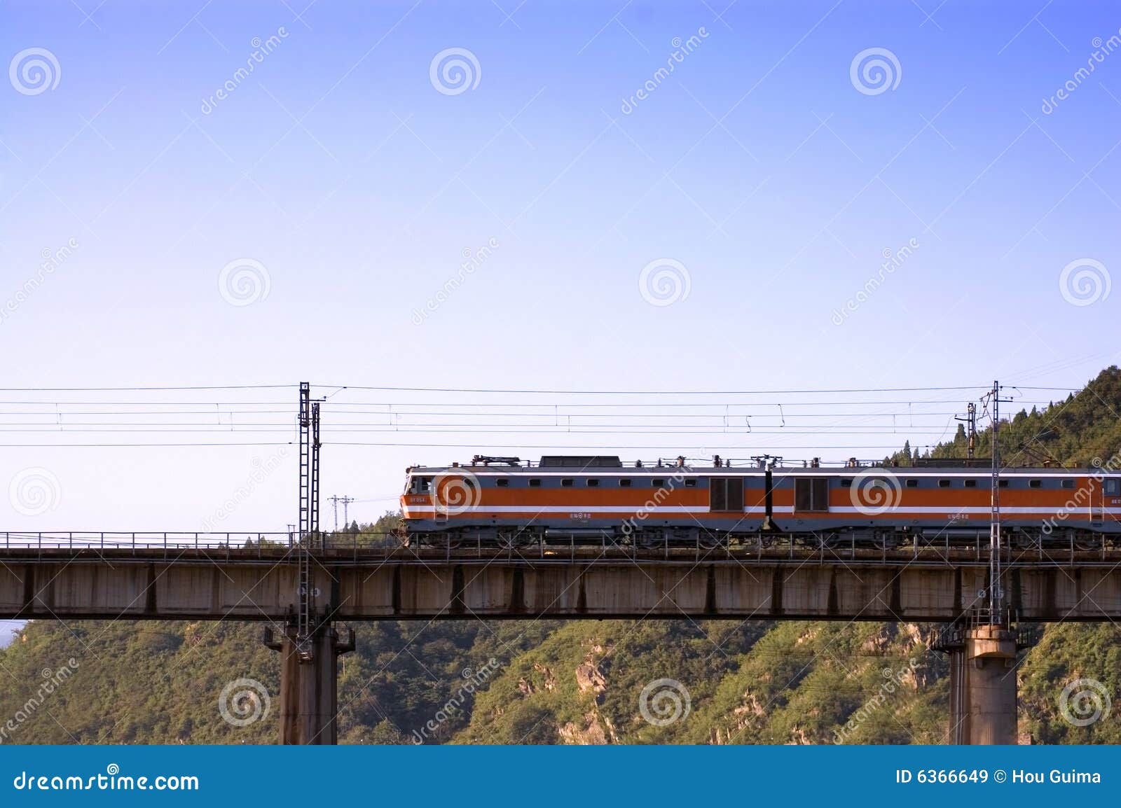 Train on the bridge stock image. Image of outdoor, engines - 6366649