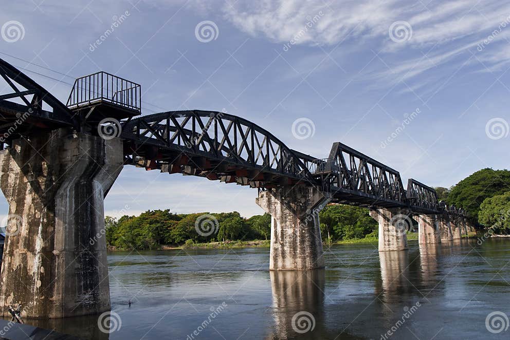 Train Bridge Crosses Kaw River Stock Image - Image of railway, lime ...
