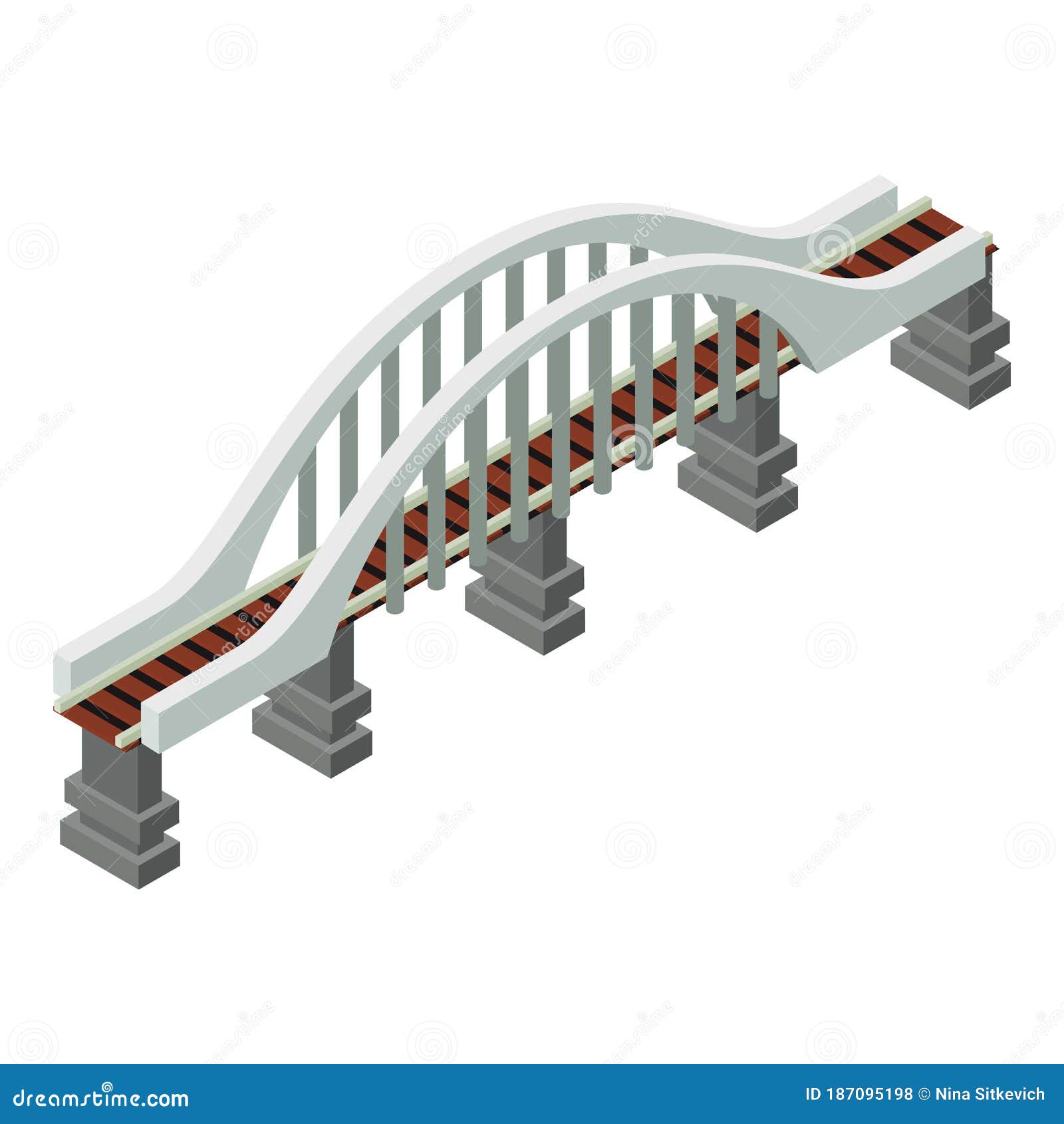 Train Bridge Icon, Isometric Style Stock Vector - Illustration of ...