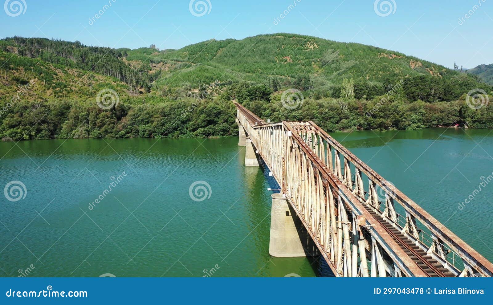 Train Bridge Over Maule River in Chile Stock Footage - Video of ...