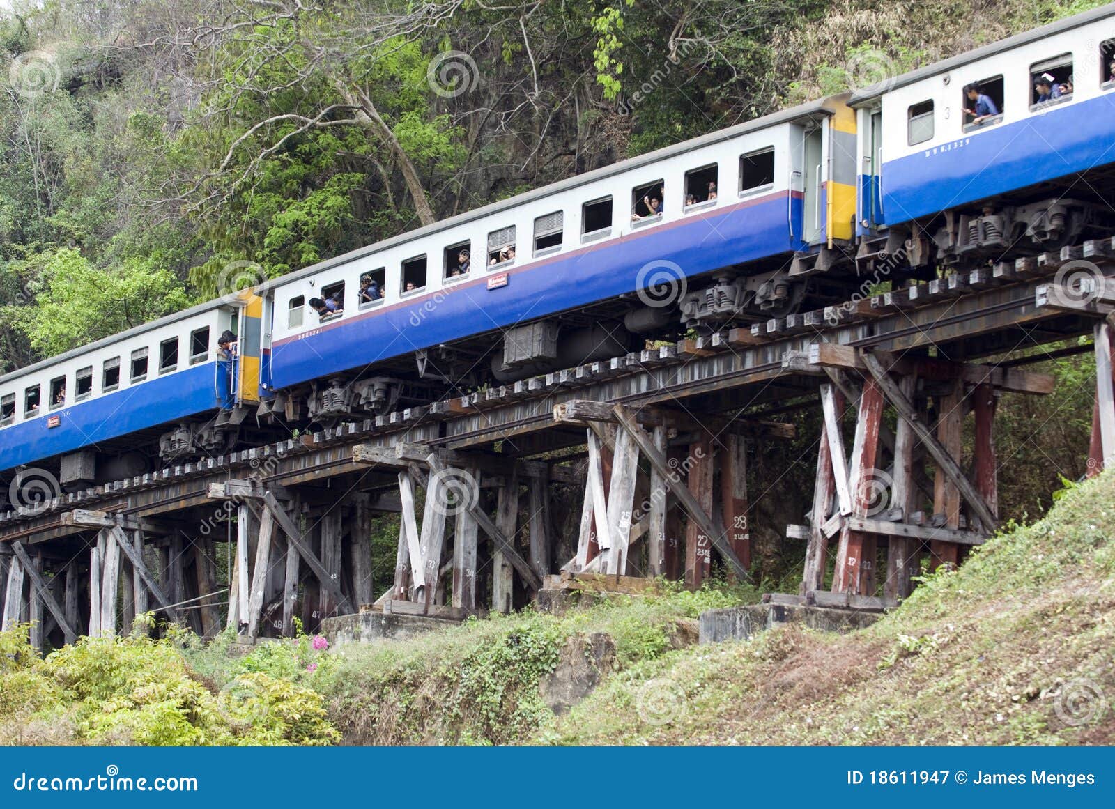 Train on Bridge over River editorial photography. Image of commute ...