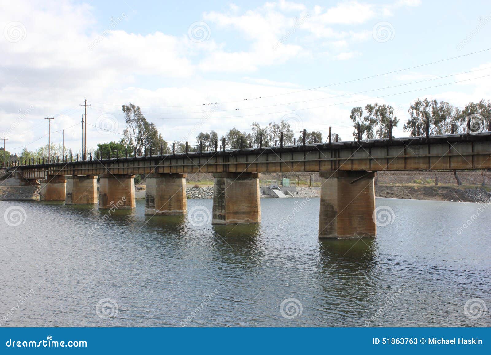 Train bridge over water stock image. Image of rail, strong - 51863763