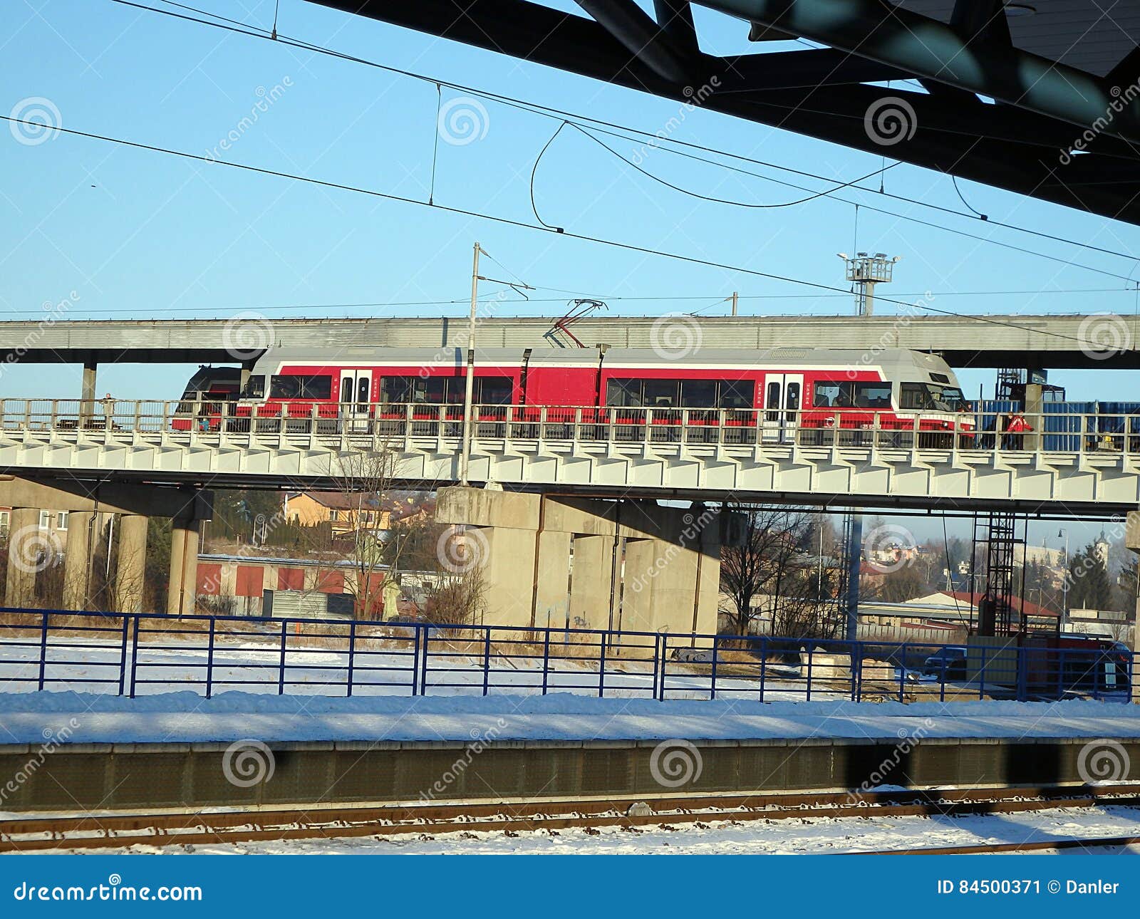 Train on the bridge stock image. Image of subway, trains - 84500371