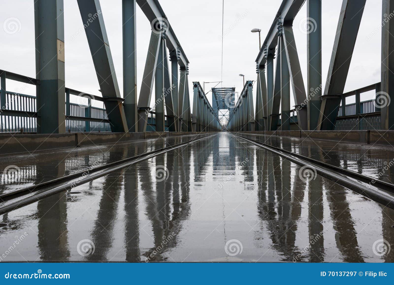 Train bridge on rain. stock image. Image of distance - 70137297